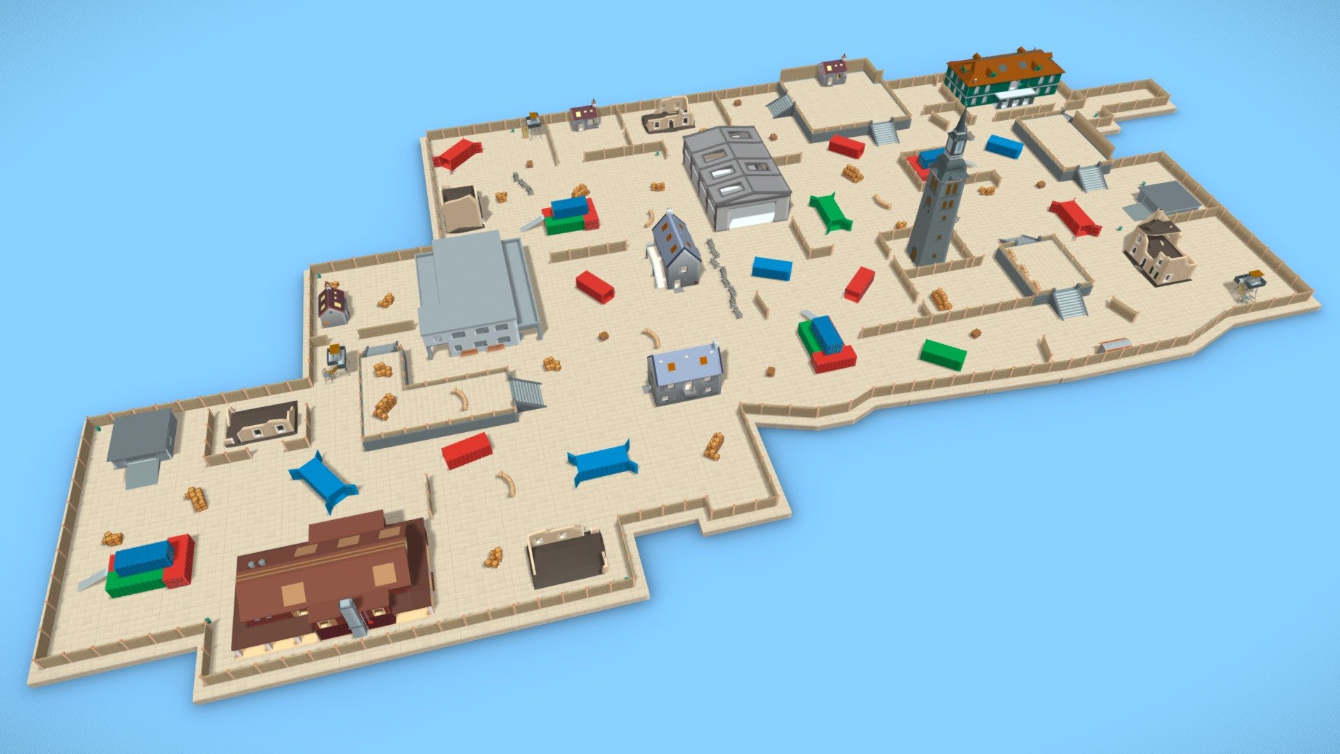 TDM Map II- 4V4 Battle Royal Game - Low Poly Map - Buy Royalty Free 3D ...
