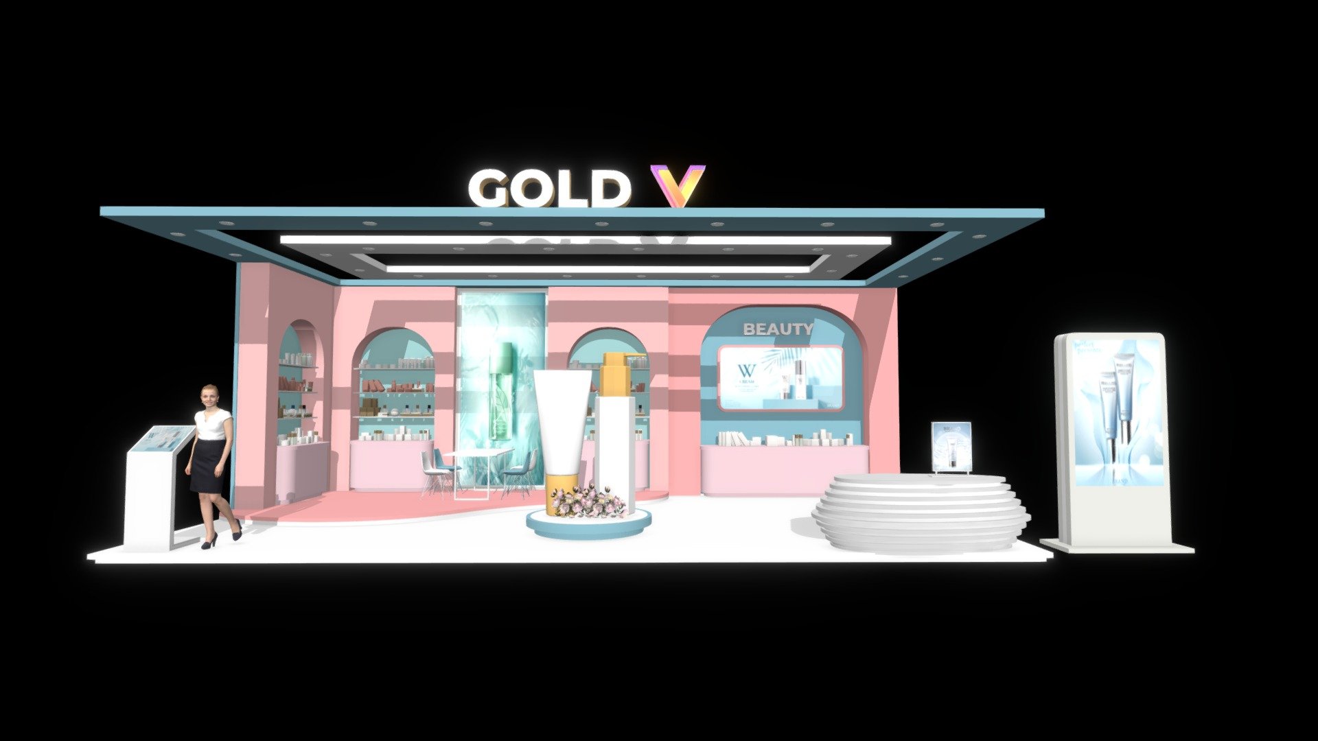 Gold Booth - 3D model by vodongdsn (@00vecter00) [17c5af3] - Sketchfab