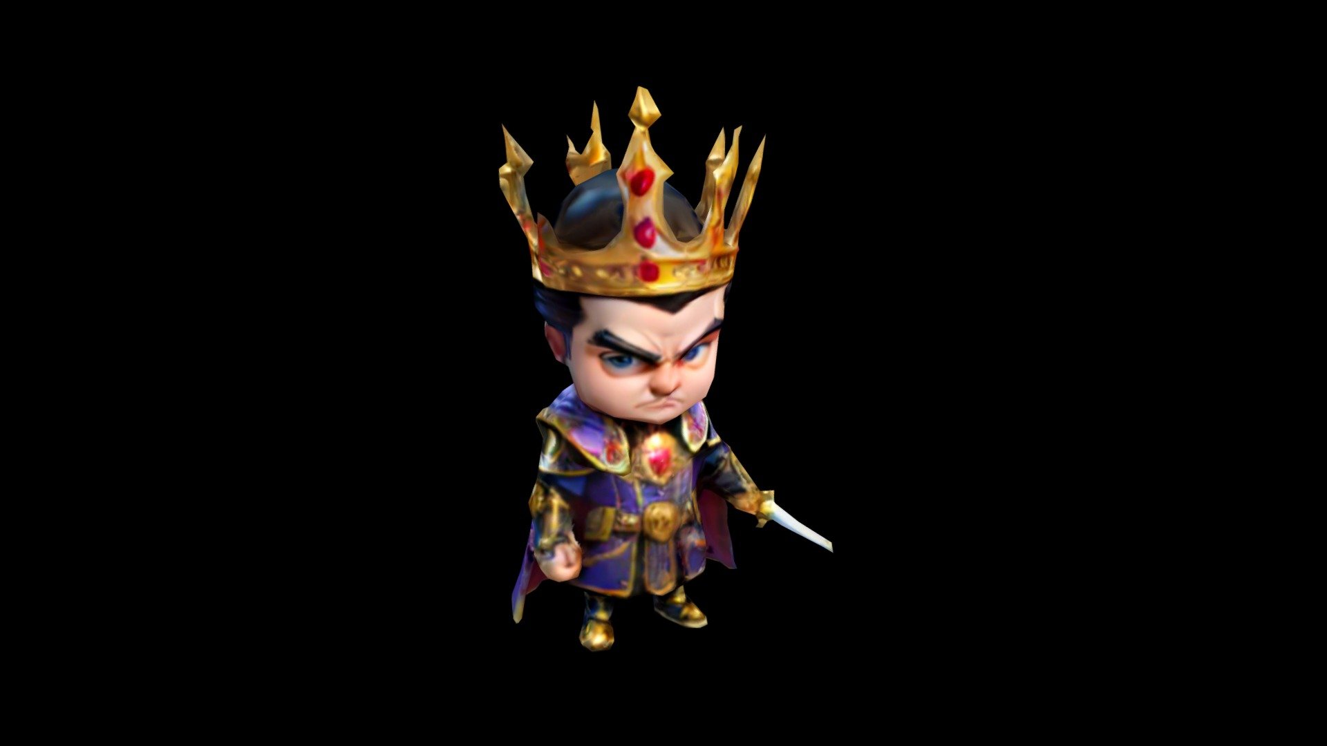 Kingly persona Frowning cartoon character wearin - Download Free 3D ...