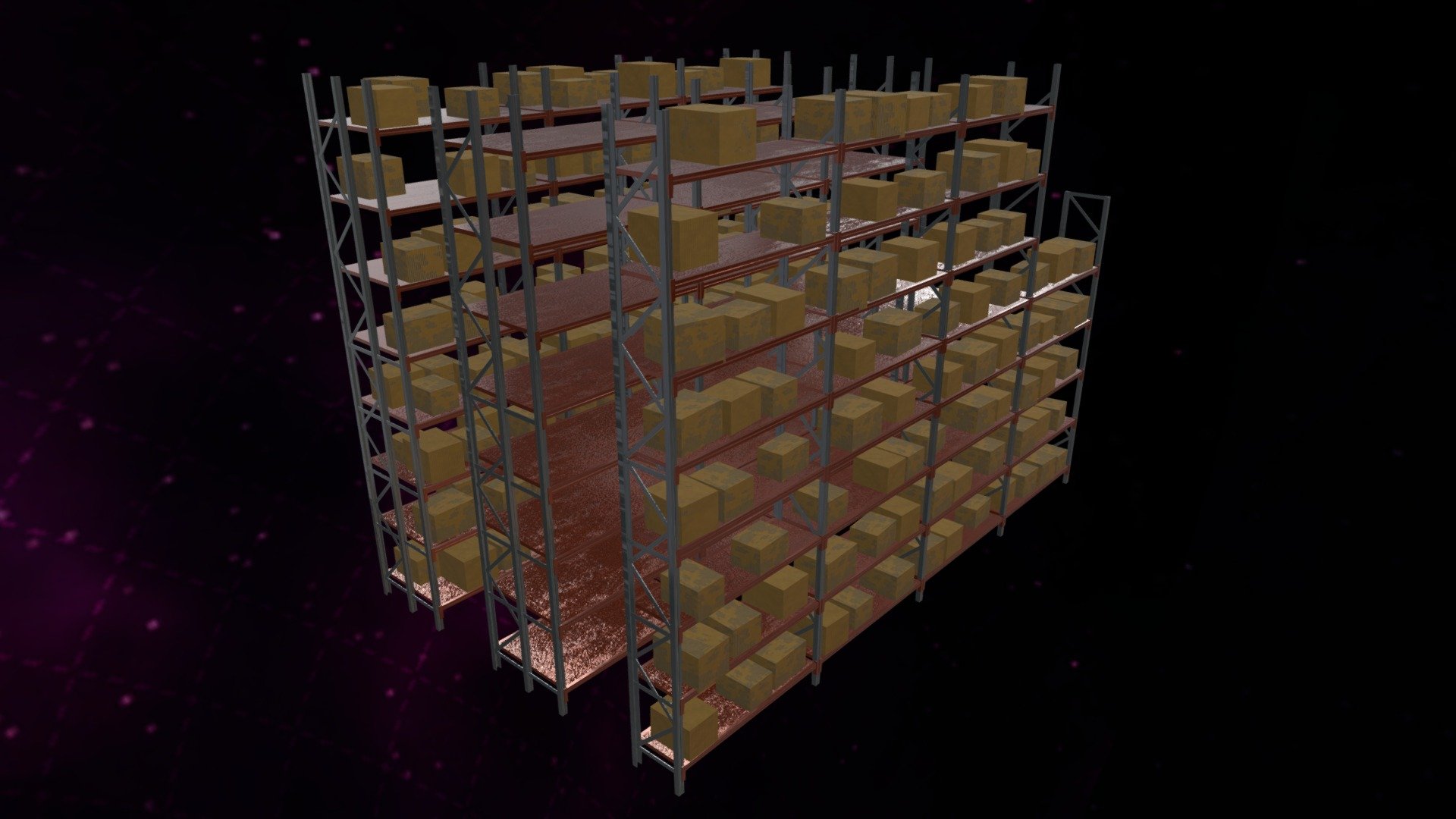 Warehouse Storage Racking FBX Low Poly FREE - Download Free 3D model by ...
