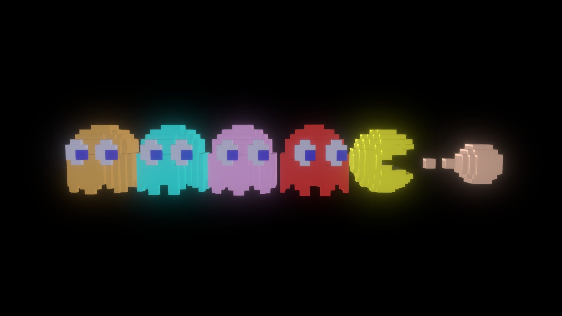 Pixelated Pac-Man Pack - 3D model by Marxfan2008 [17d12b4] - Sketchfab
