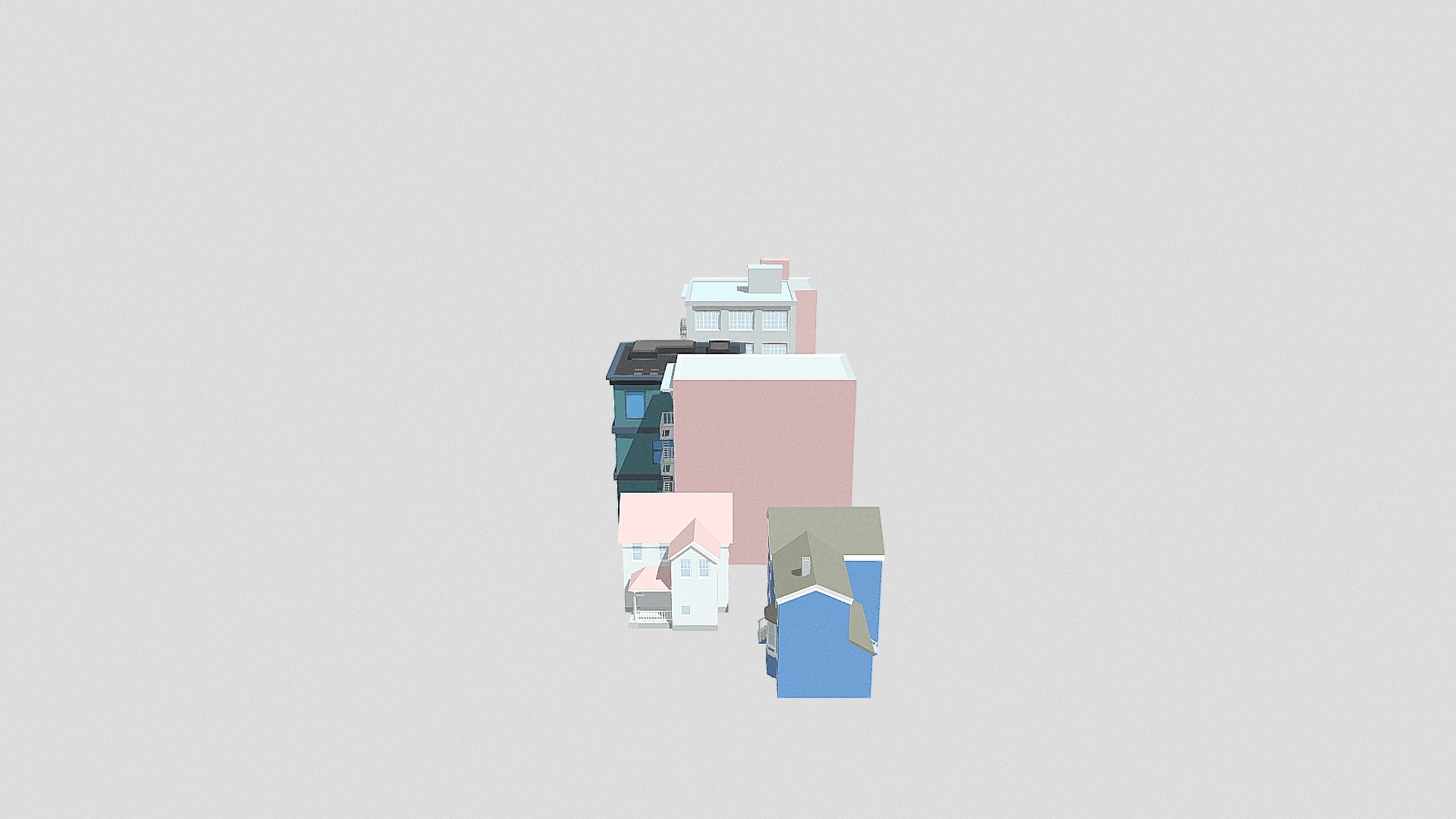 simple cartoon city - Download Free 3D model by Miga [17d190d] - Sketchfab