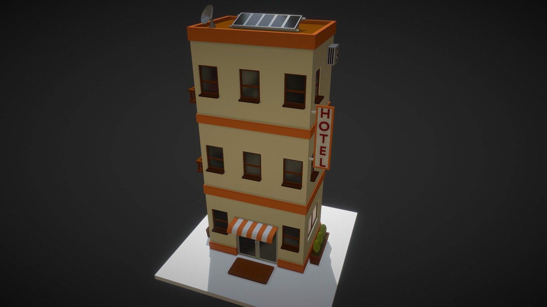 Low Poly Hotel - Buy Royalty Free 3D model by NeedLowPoly3D [17d1d9e ...