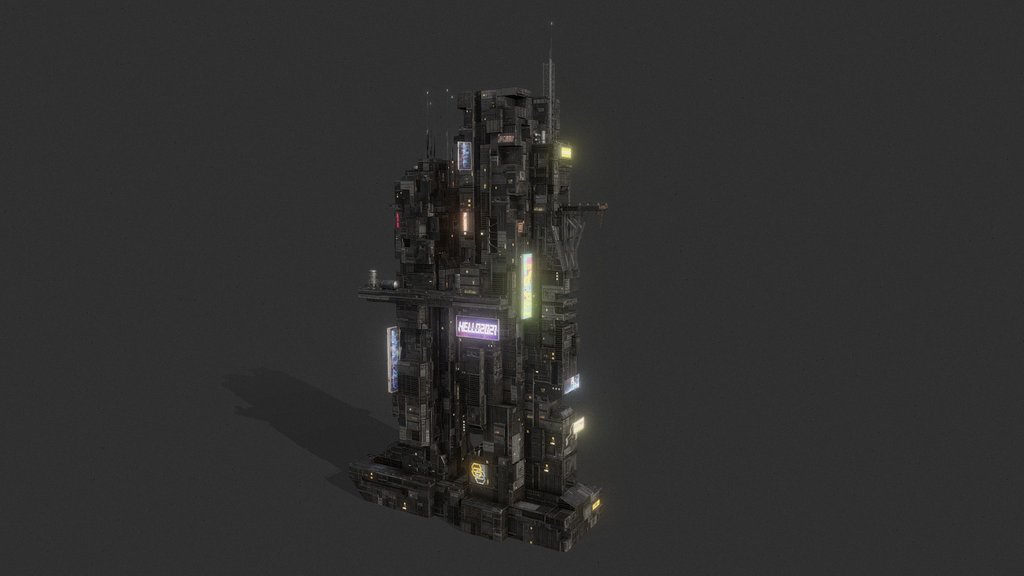 Scifi Cyberpunk Building Vol 3 - A 3D model collection by Zippy ...