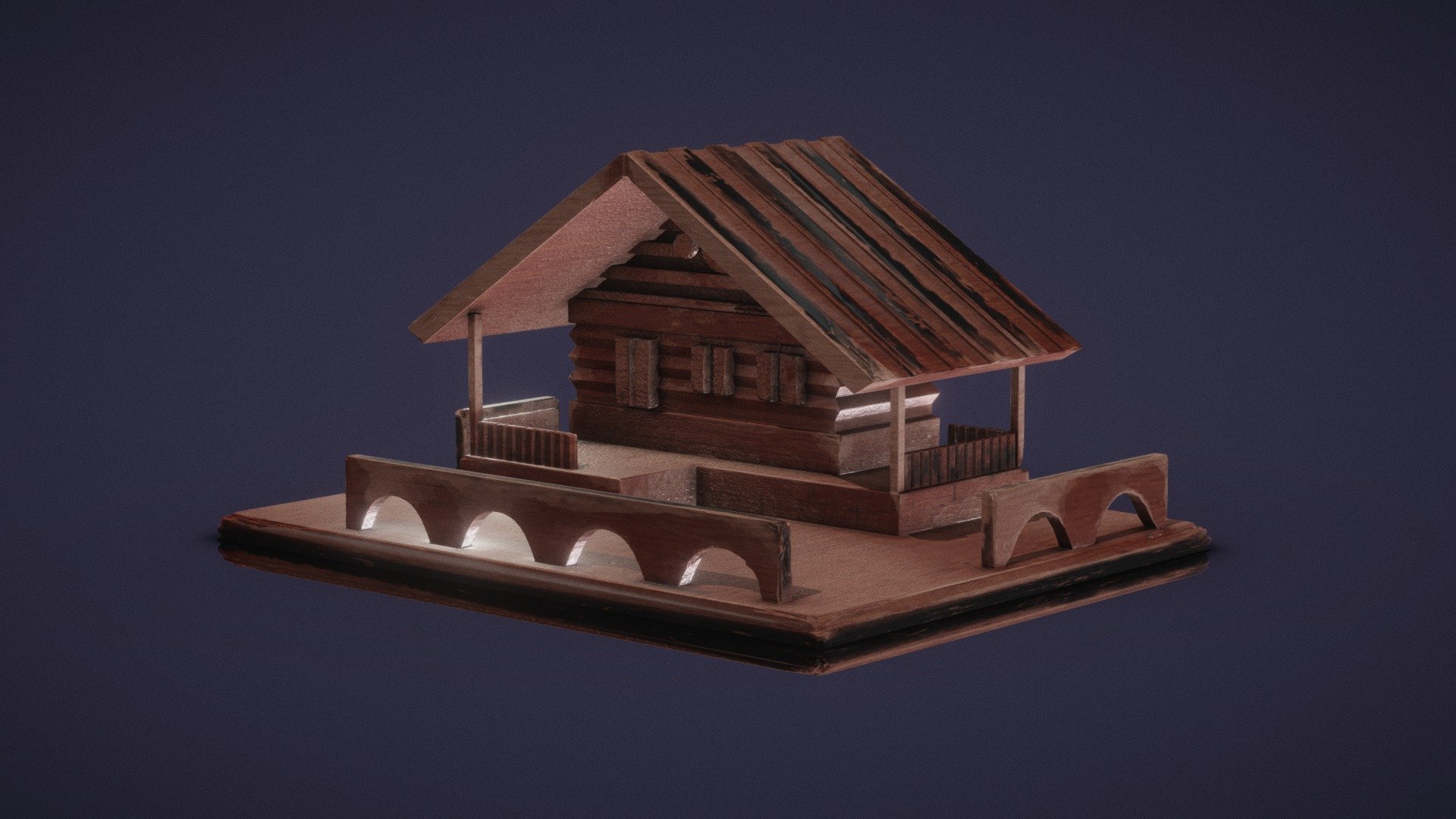 Hand painted wooden cabin prop - Download Free 3D model by mihai91 ...