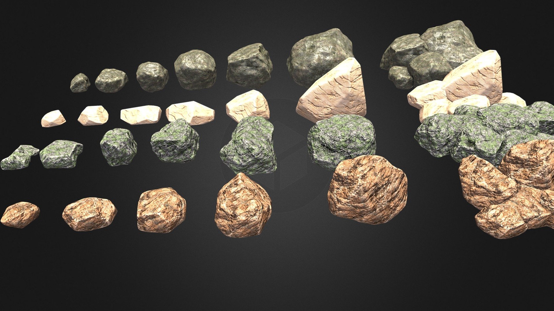 Rock Boulder KIT (game ready asset) - Buy Royalty Free 3D model by ...