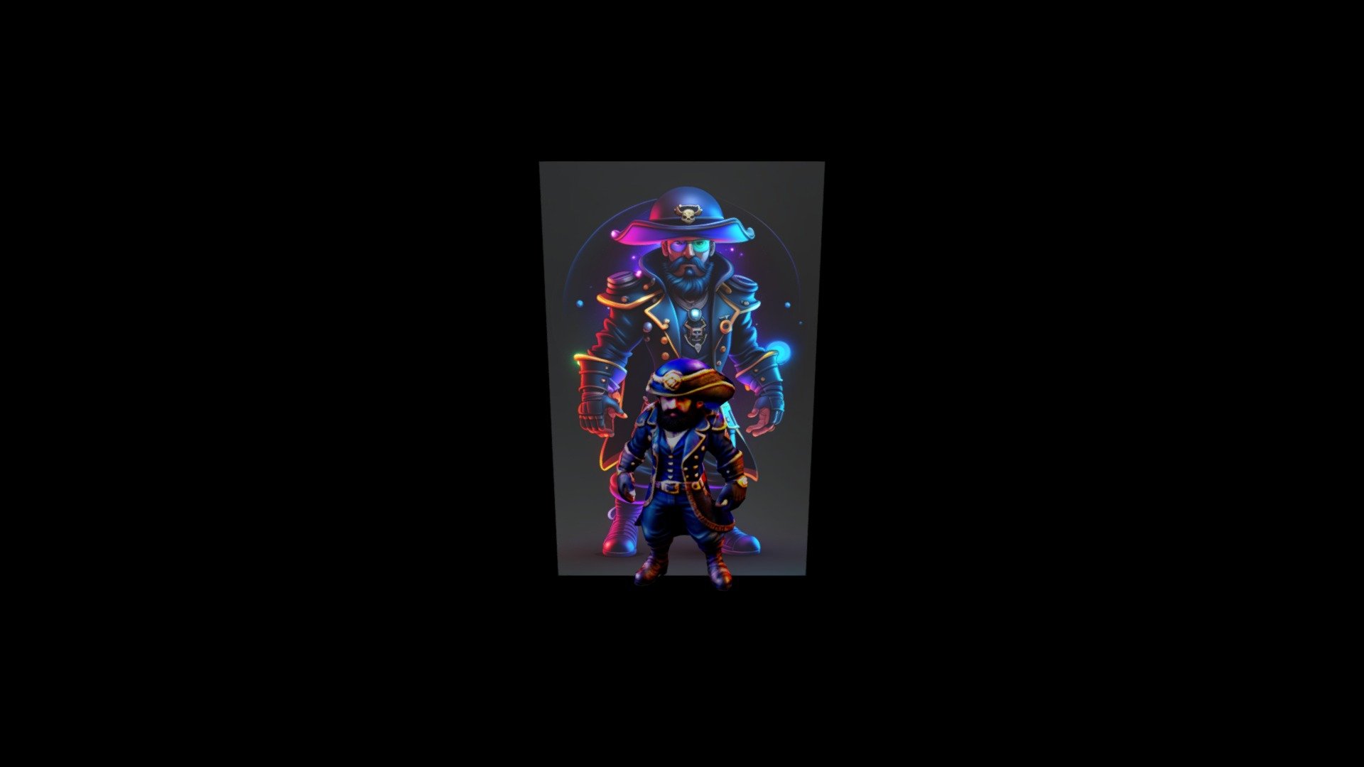 Neon Pirate Captain A man dressed in a pirate - Download Free 3D model ...
