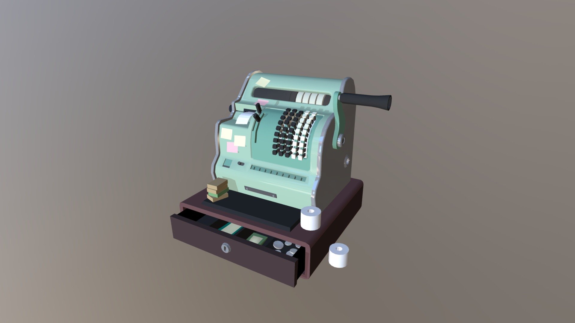 Day 1/ Cash register - 3D model by wribeast [17e0519] - Sketchfab