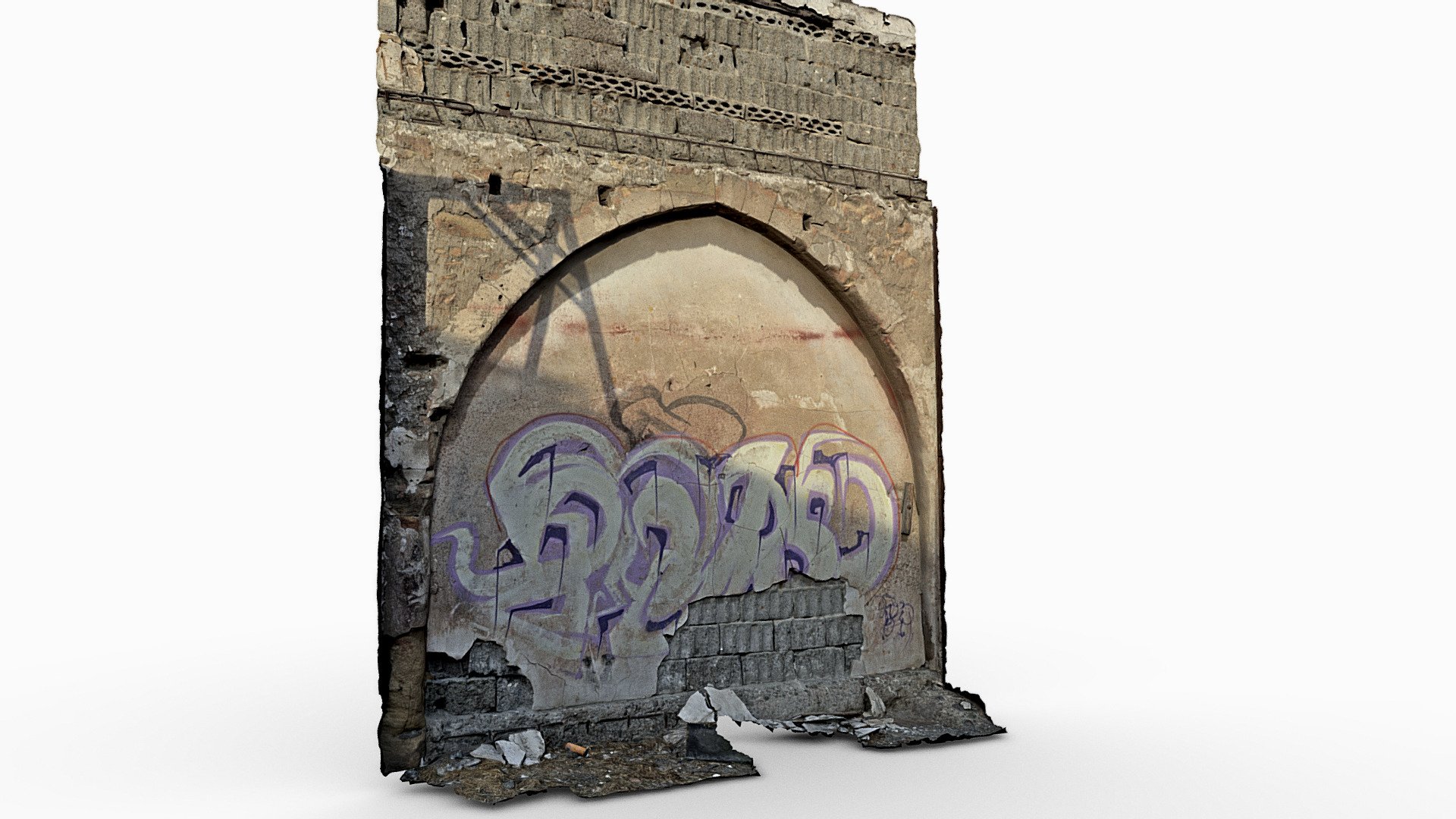 Worn Out Wall With Graffiti - A009GR002 - 3D model by inicosia_cyens ...