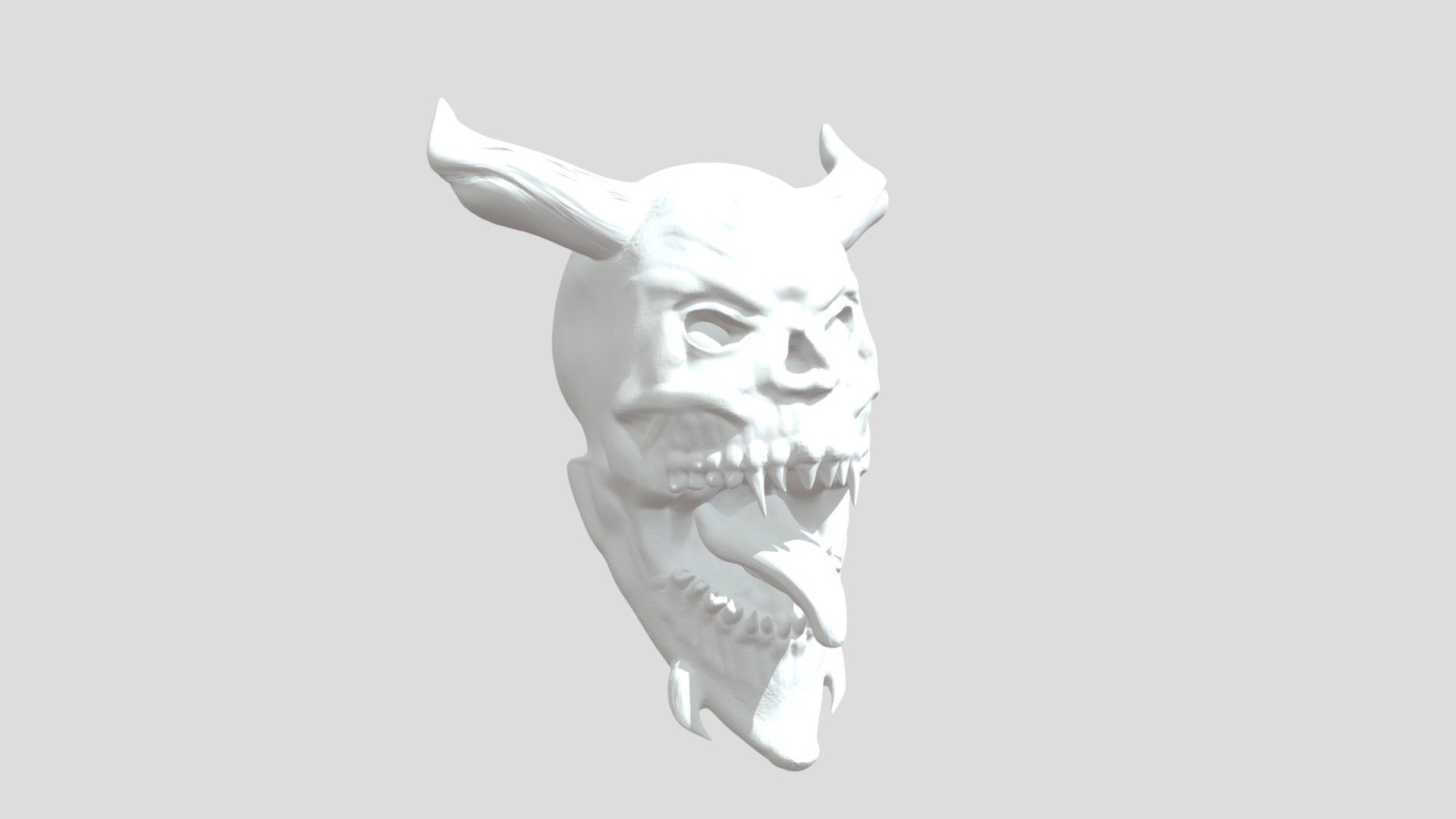 Demon Skull Sculpture - 3D model by tooboldofaname [17ec30e] - Sketchfab
