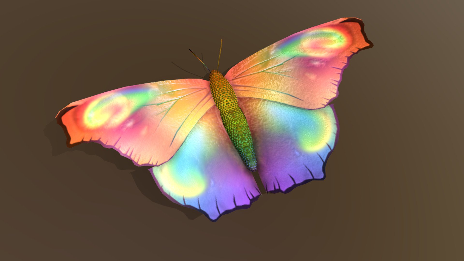 rainbow butterfly - Download Free 3D model by chelenguu (@wuheppost ...
