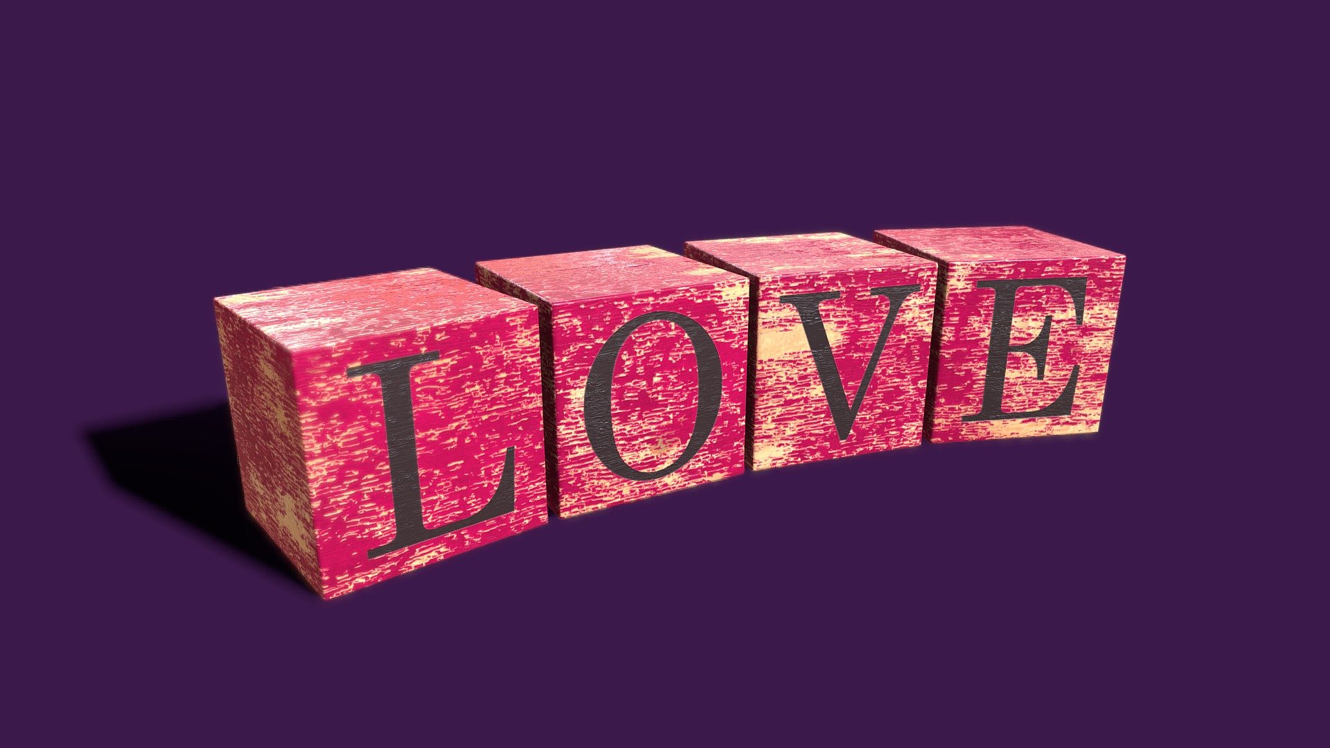 Wooden Love Blocks - Buy Royalty Free 3D model by Derek Flanagan ...