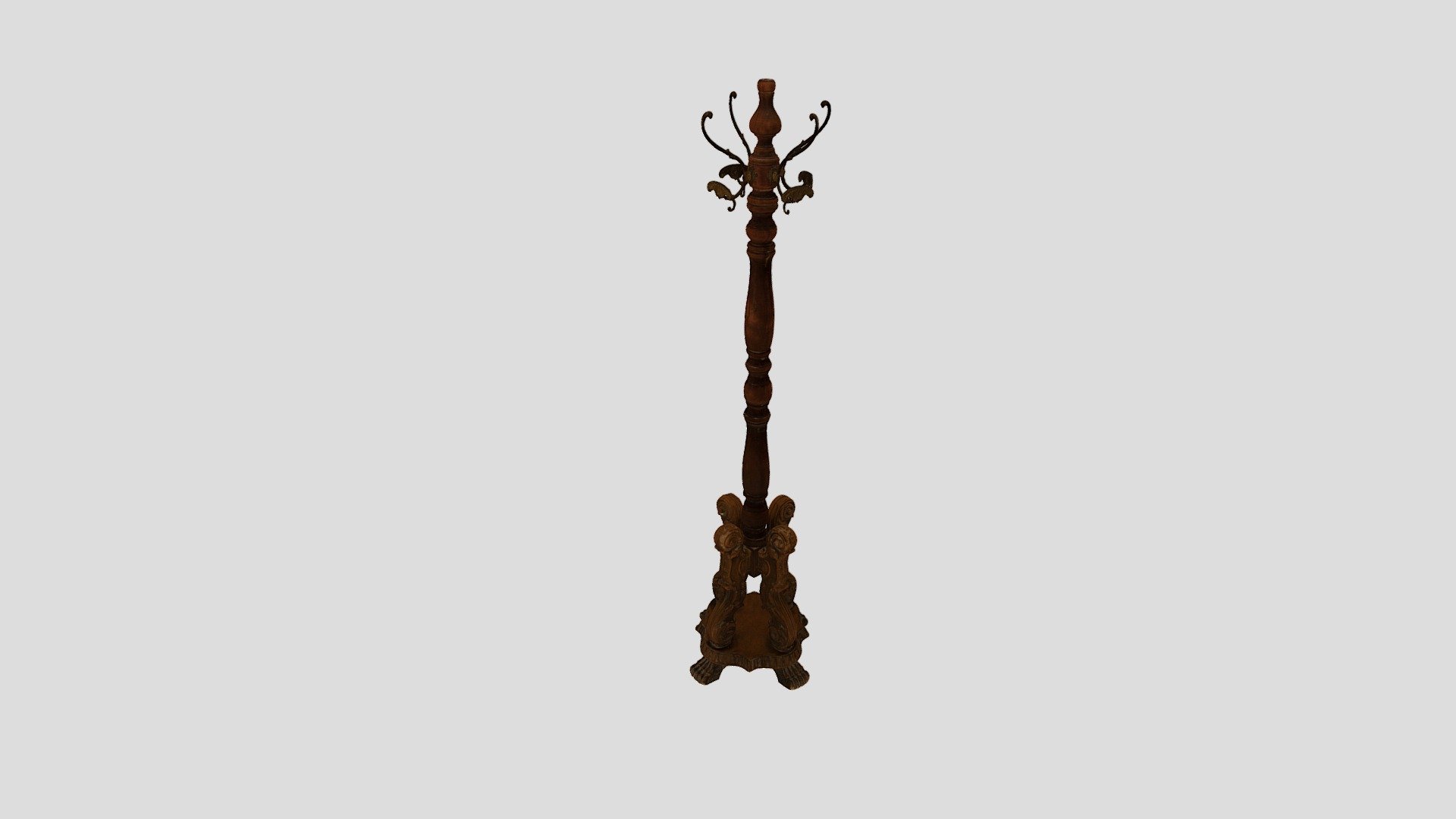Vintage wooden clothes rack - Download Free 3D model by Andrei Loghin ...