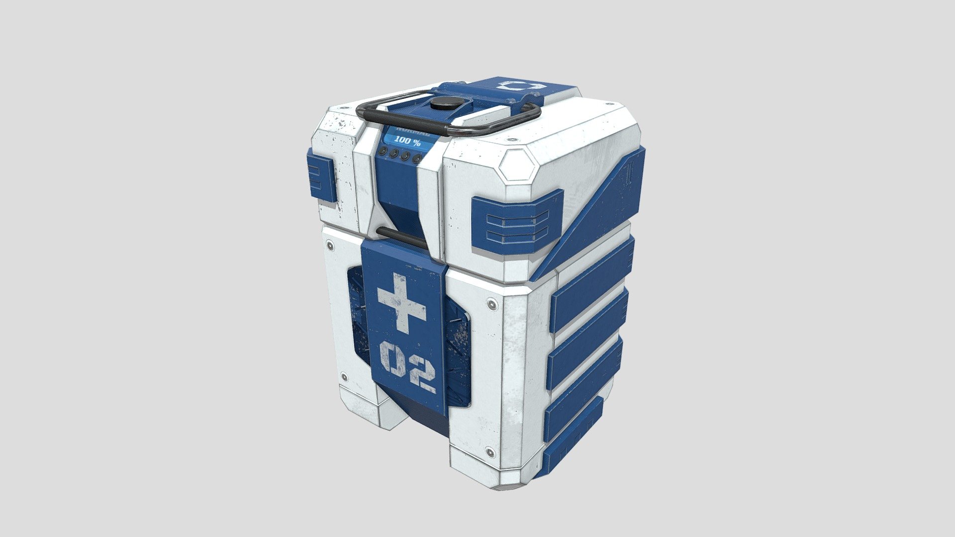 Sci-fi first aid kit blue 2 - 3D model by paladin402 [17fe562] - Sketchfab