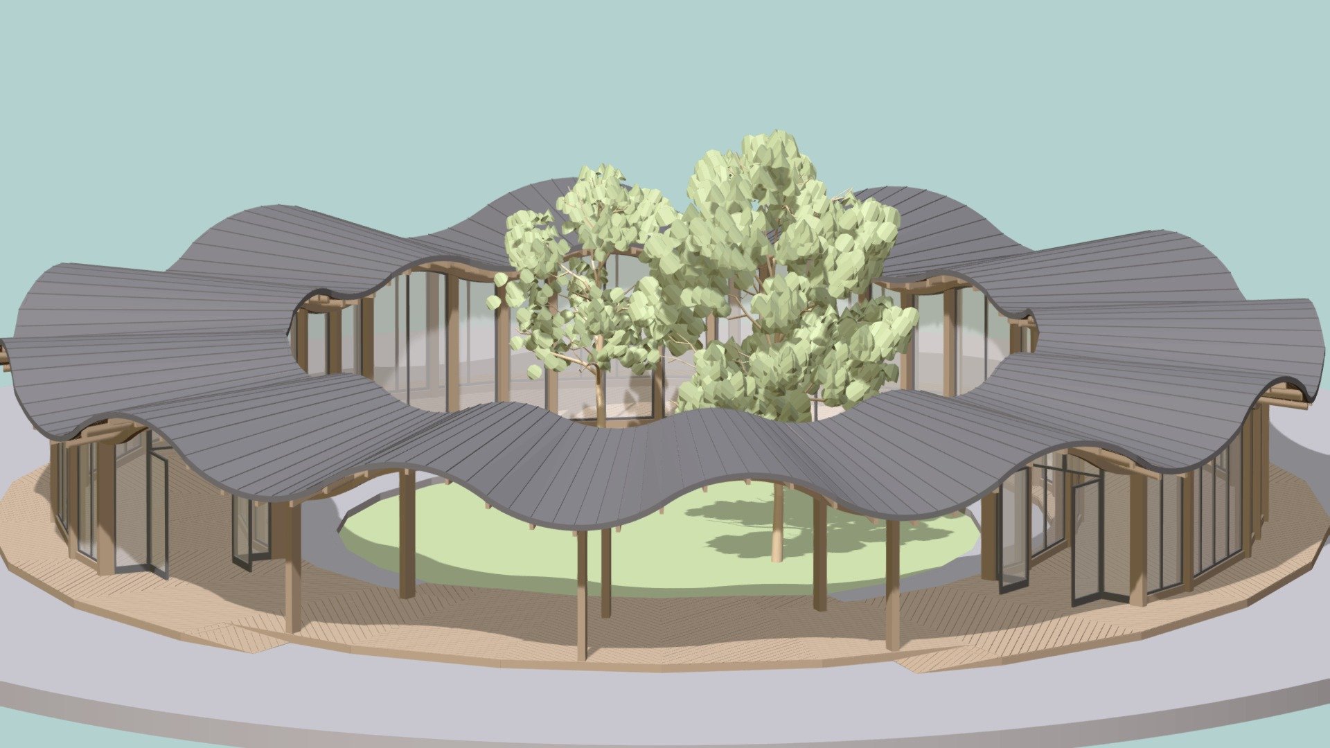 Exhibition pavilion - 3D model by ViktorShidlovskii [17ff545] - Sketchfab