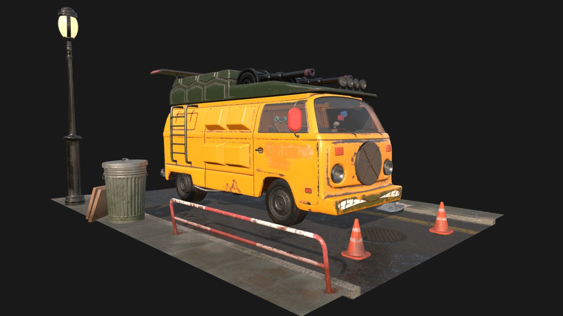 TMNT PartyVan - 3D model by Wade_Vialin [180d1be] - Sketchfab