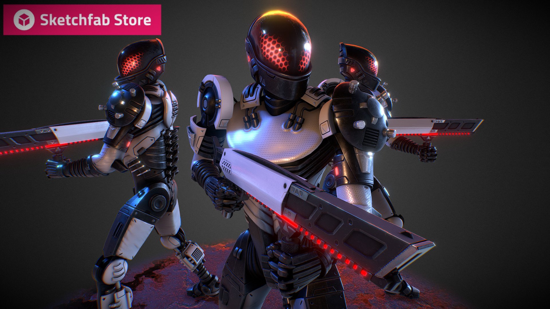 Weaponized Autonomous Sentinel Police (SKINNED) - Buy Royalty Free 3D ...