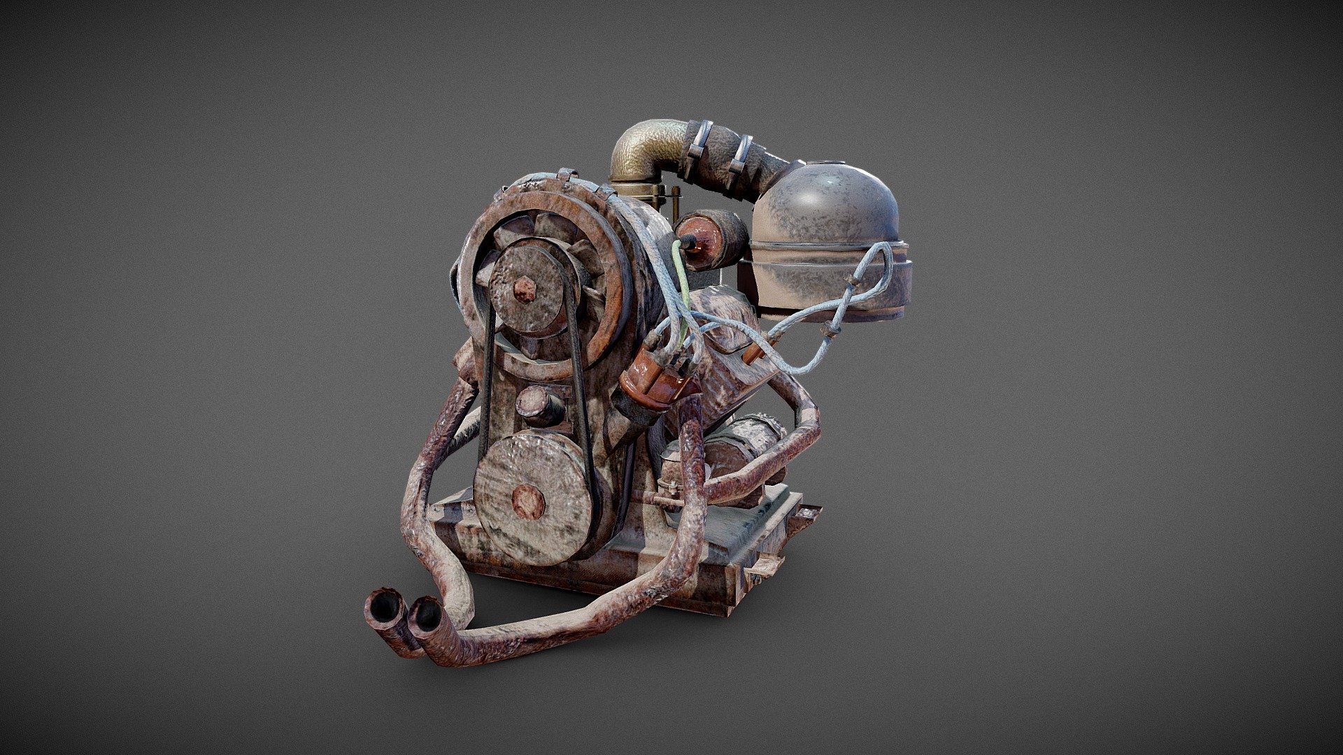 Old retro rusty car engine da1 - Buy Royalty Free 3D model by ...