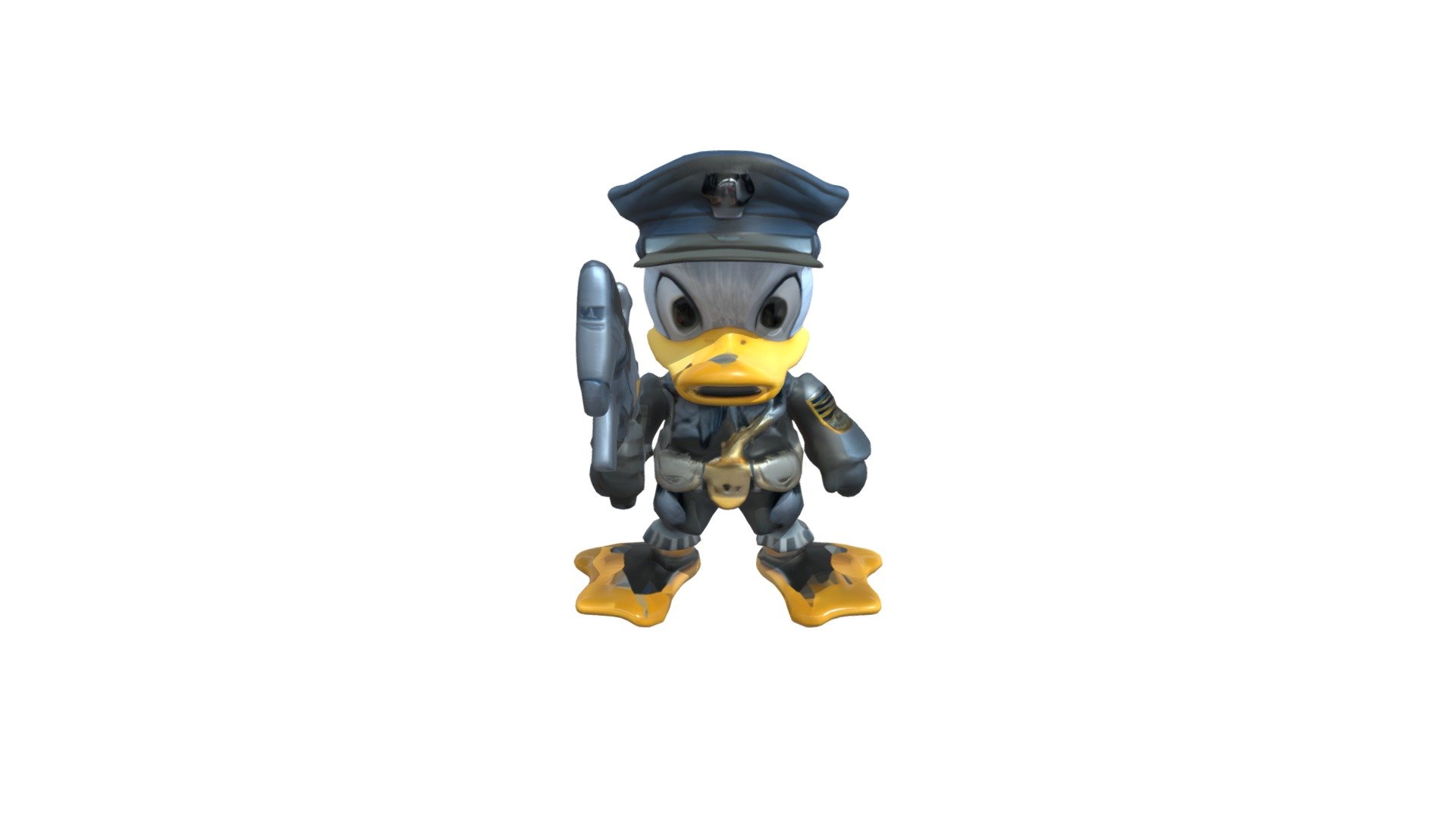 Duck dressed in military gear - 3D model by mghil [181ec33] - Sketchfab