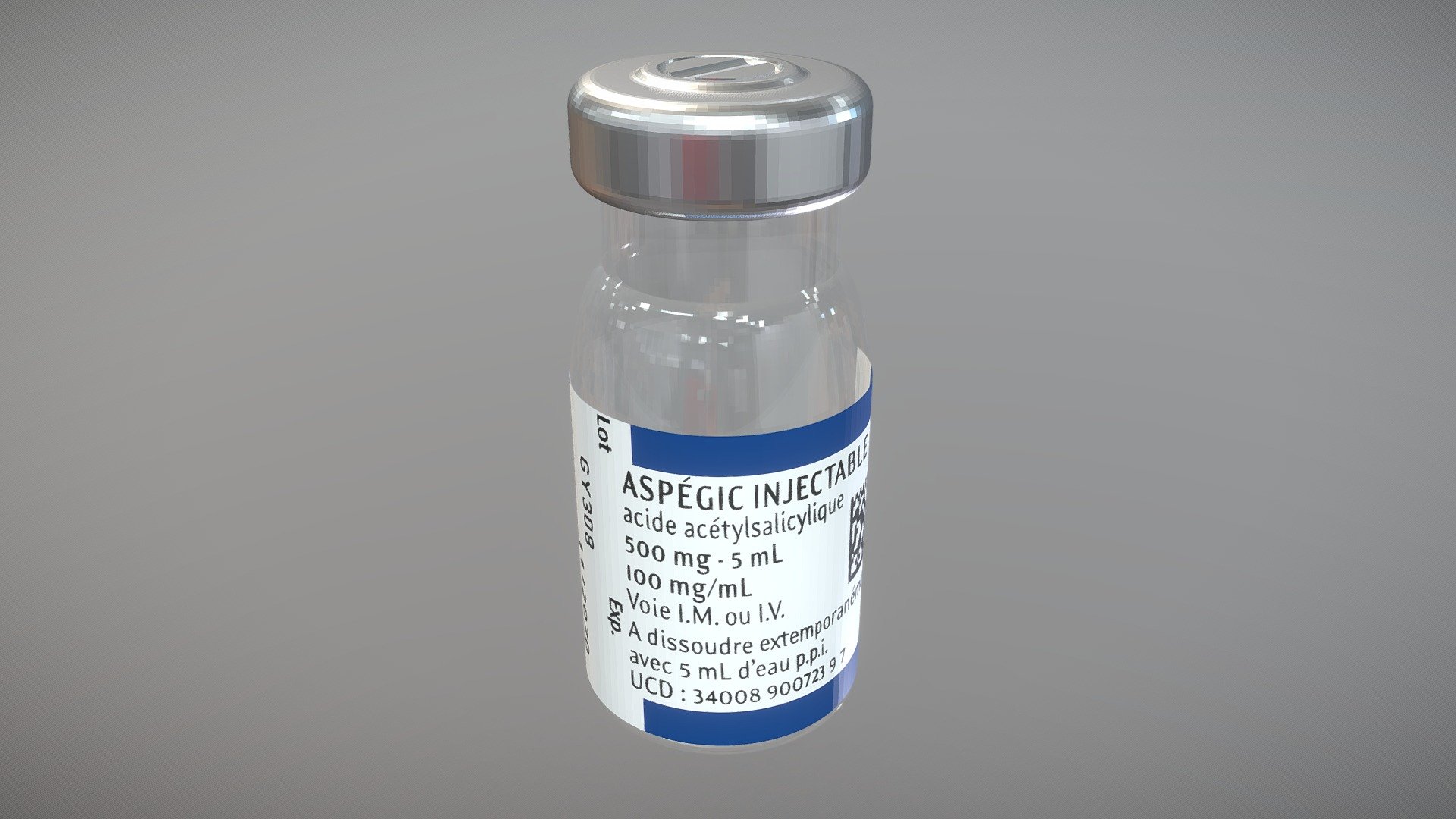 Aspégic 500mg 5mL avec 5mL eau PPI - 3D model by pro.rcabrera [182581b ...