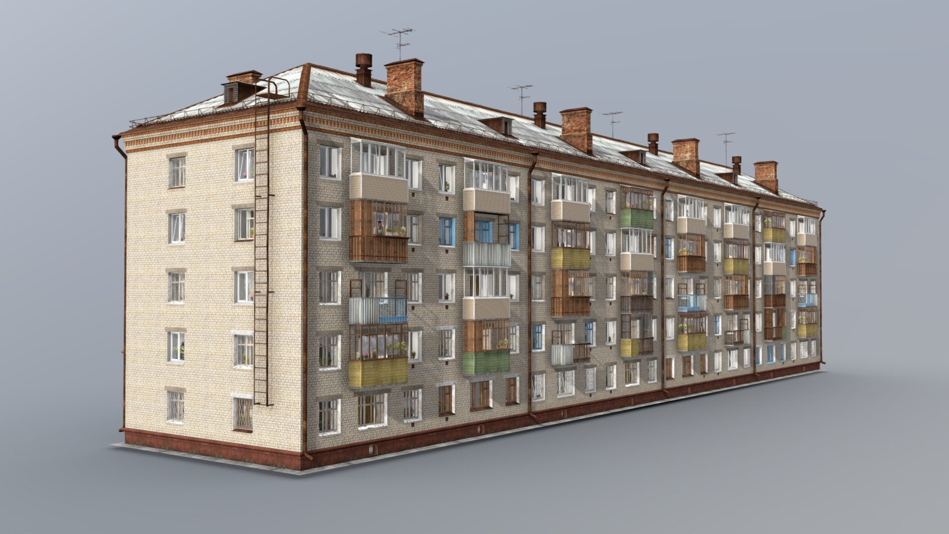 House 1-447 Khrushchev - 3D model by Sashaha (@sashaha1082) [182b095] - Sketchfab