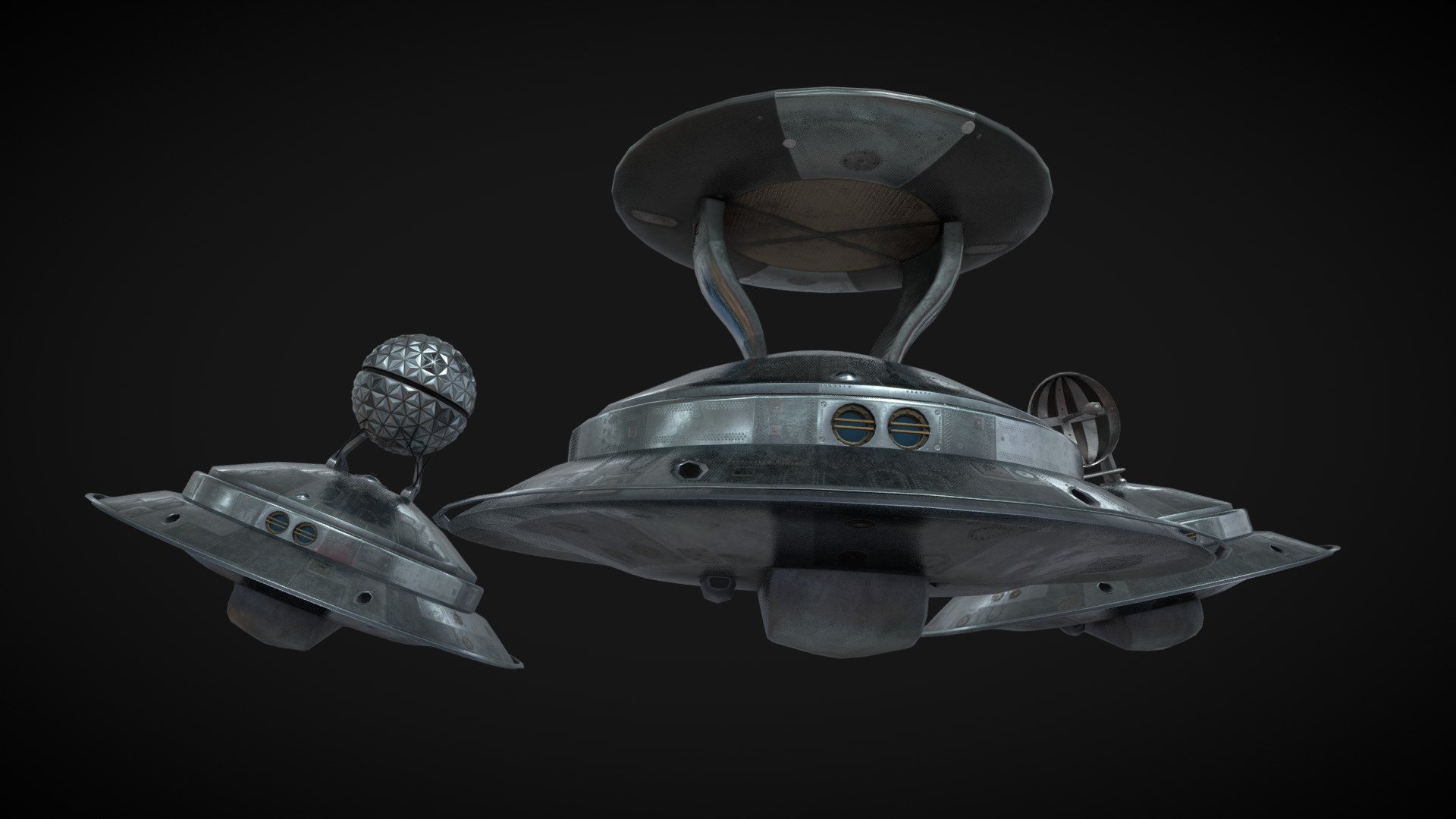 Retro-Future UFO Radar Command Ships - Buy Royalty Free 3D model by Mad ...