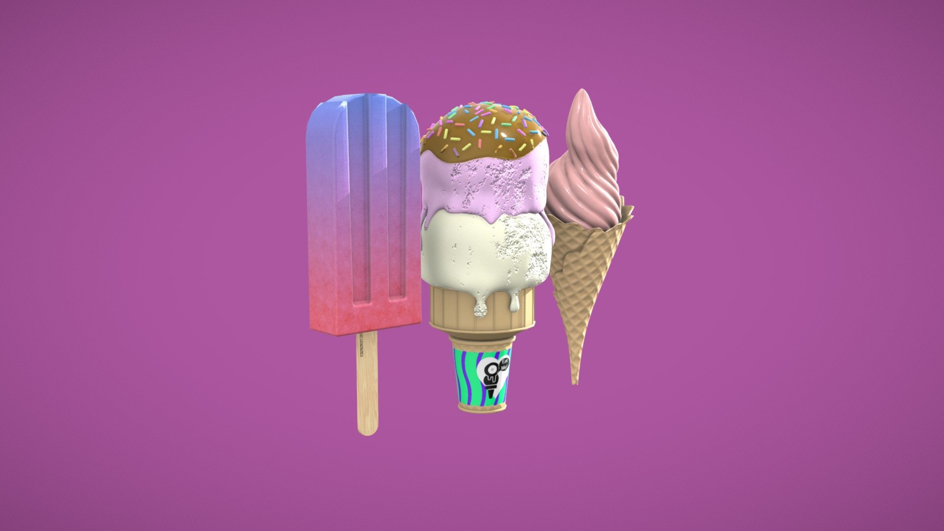 Ice Cream Treats - 3D model by GabrielPowell [1833d11] - Sketchfab