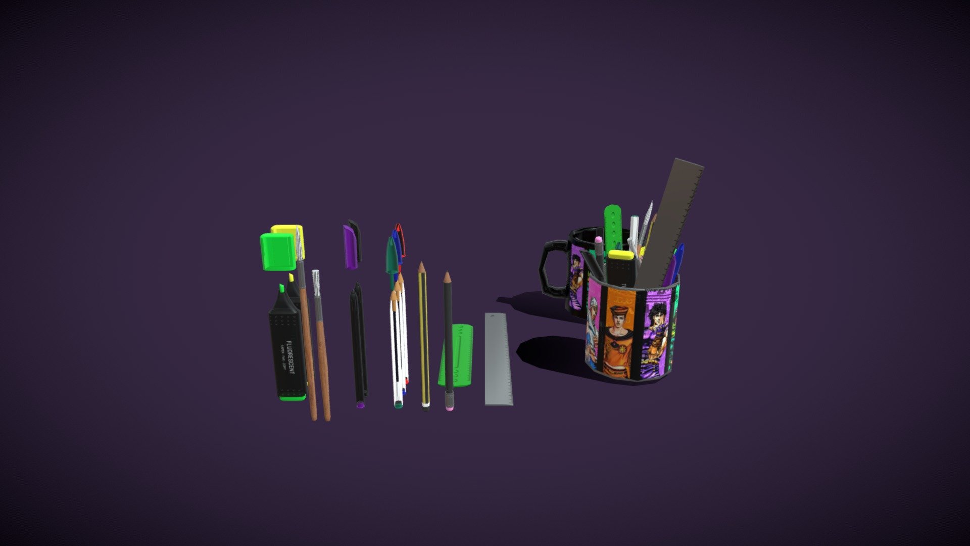 Office / School supplies - 3D model by gurimahou [183cd50] - Sketchfab