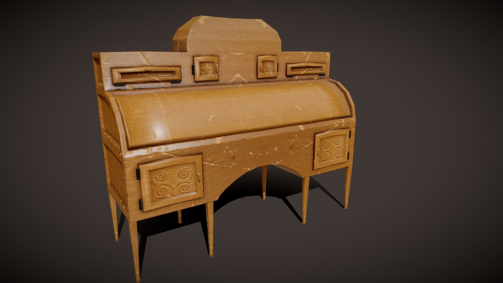 Antique bureau - Download Free 3D model by Agitek Softworks Inc ...