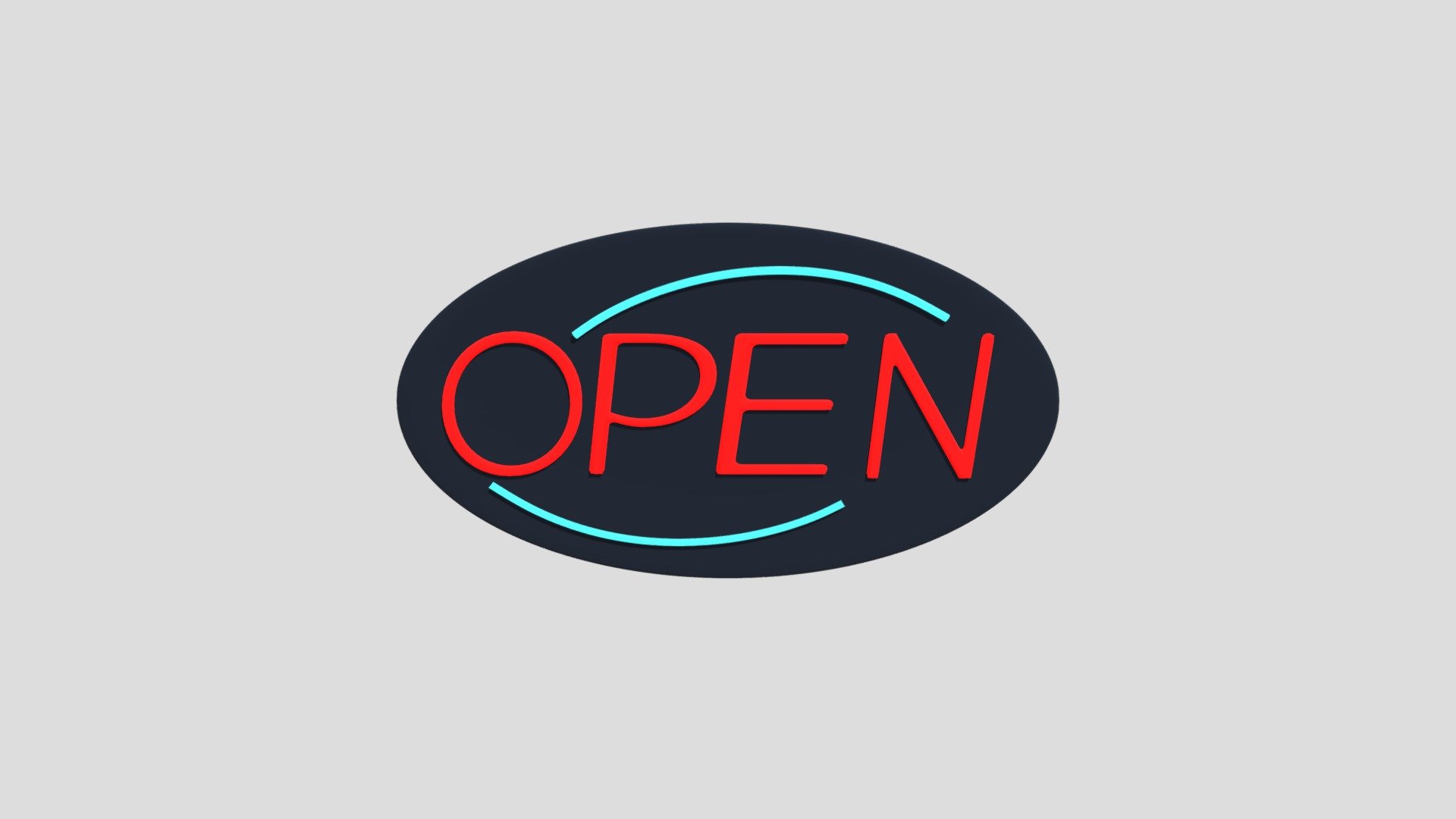 Open sign (looks better in blender) - Download Free 3D model by ...