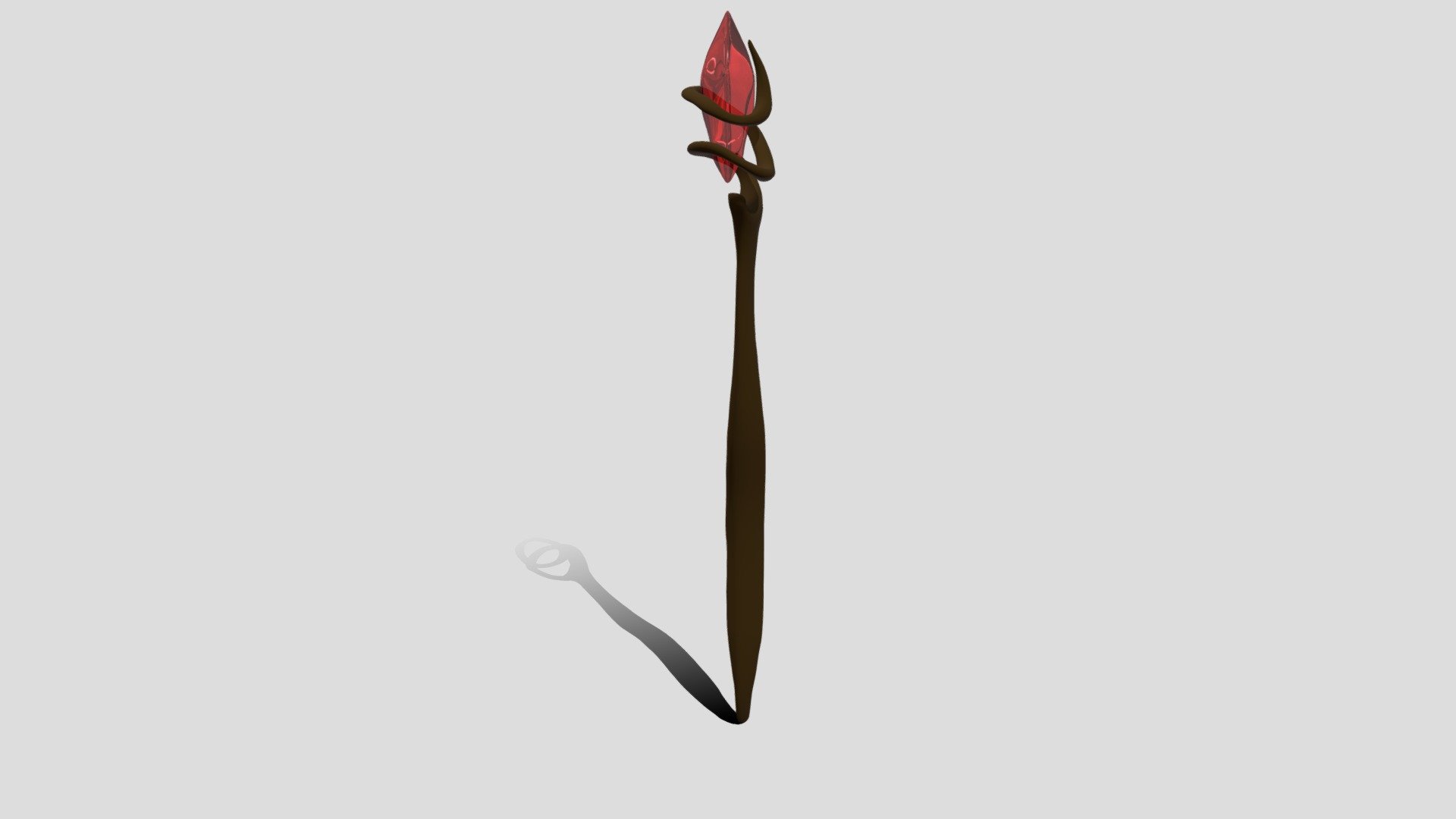 Stylized Fantasy Dark Magic Wand Red Orb - 3D model by abdullahussain01 ...