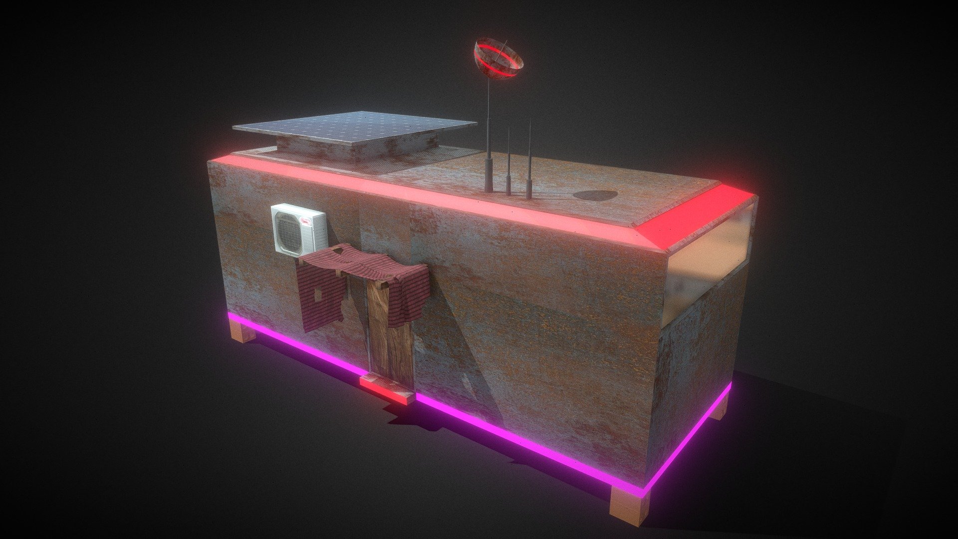 Rusty cyberpunk house - Download Free 3D model by JackSpector_Ink ...