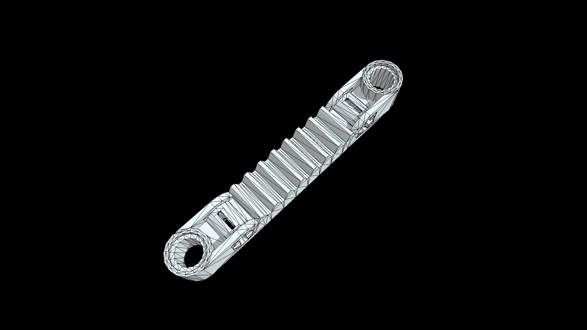 Gear Rack 1 x 7 with Axle and Pin Holes - Download Free 3D model by ...