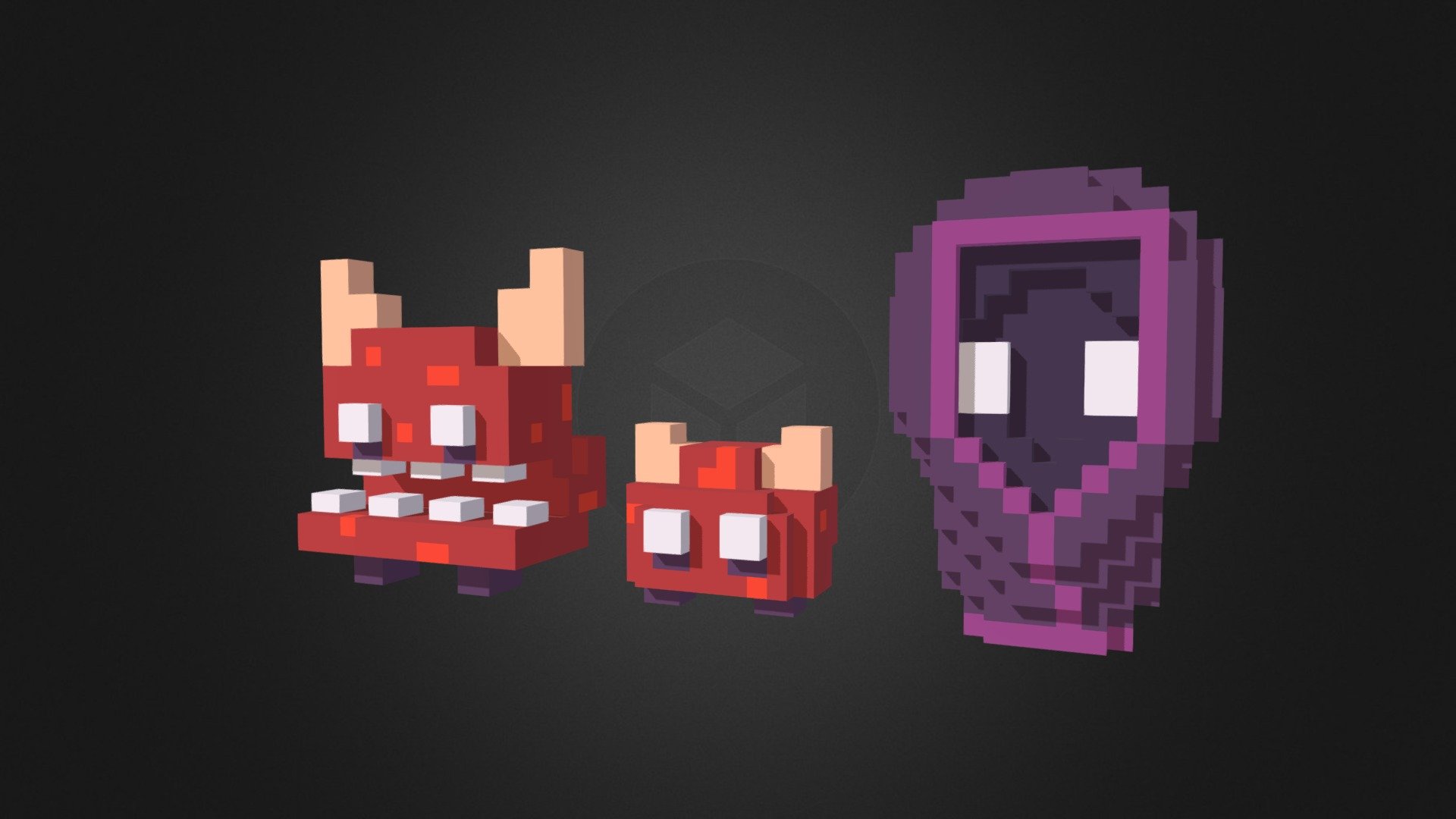 Mini demons and ghost - 3D model by Lix3nn [1872d8f] - Sketchfab