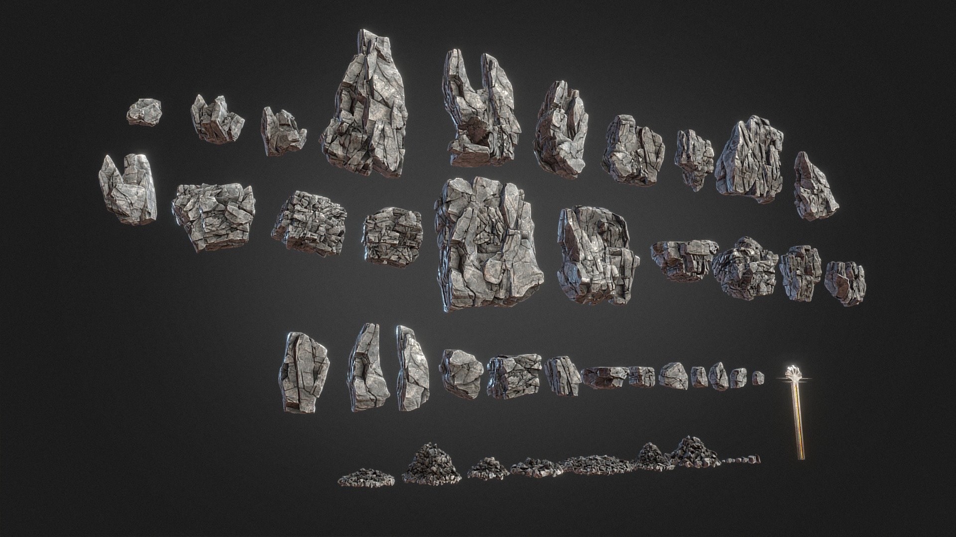 Shattered Rocks pack preview - 3D model by Dmitriy Dryzhak (@arvart.lit ...