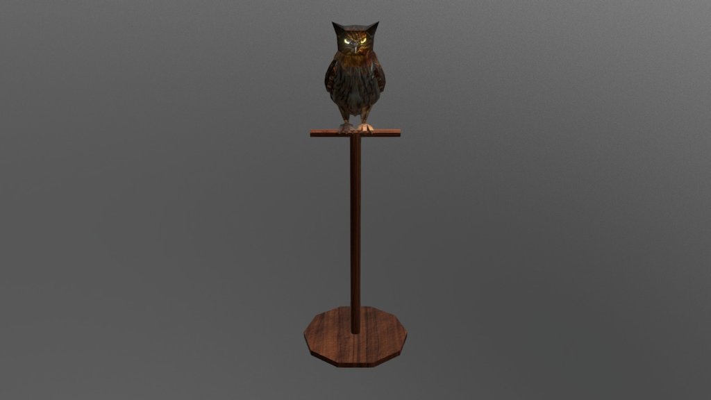 Owl On Perch - 3D model by Priska [1873cb0] - Sketchfab