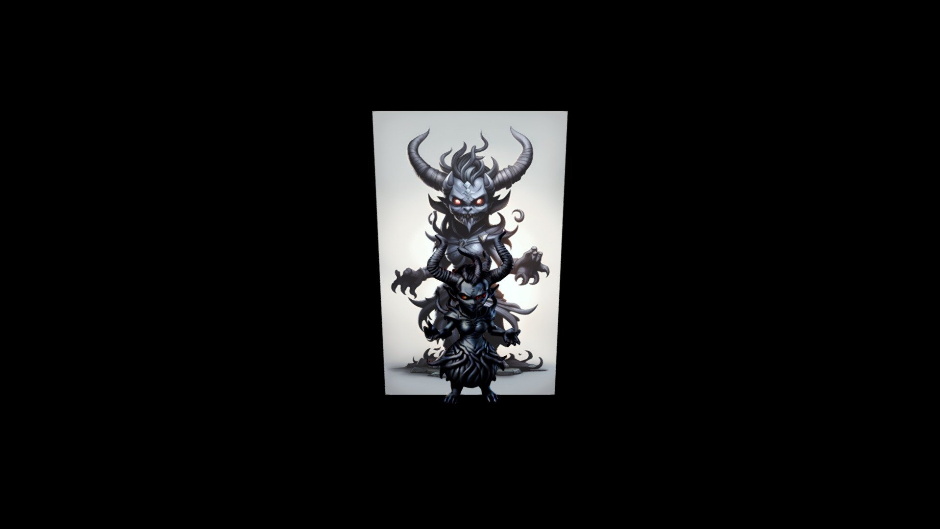 "Dark and Creepy Creature Illustration" An il - Download Free 3D model ...