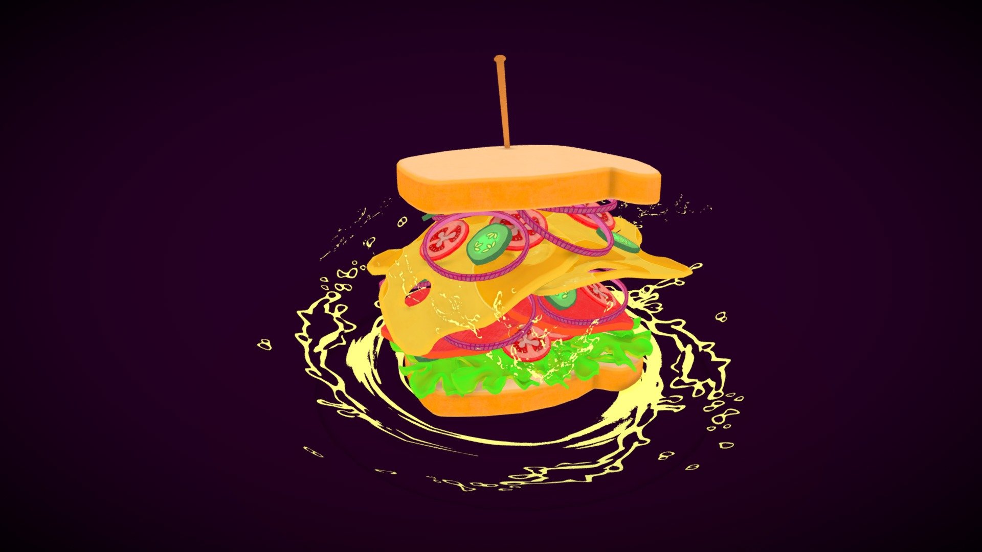 Sandwich - 3D model by CG_Javohirbek (@Sotvoldiyev_Javohirbek) [1882250 ...