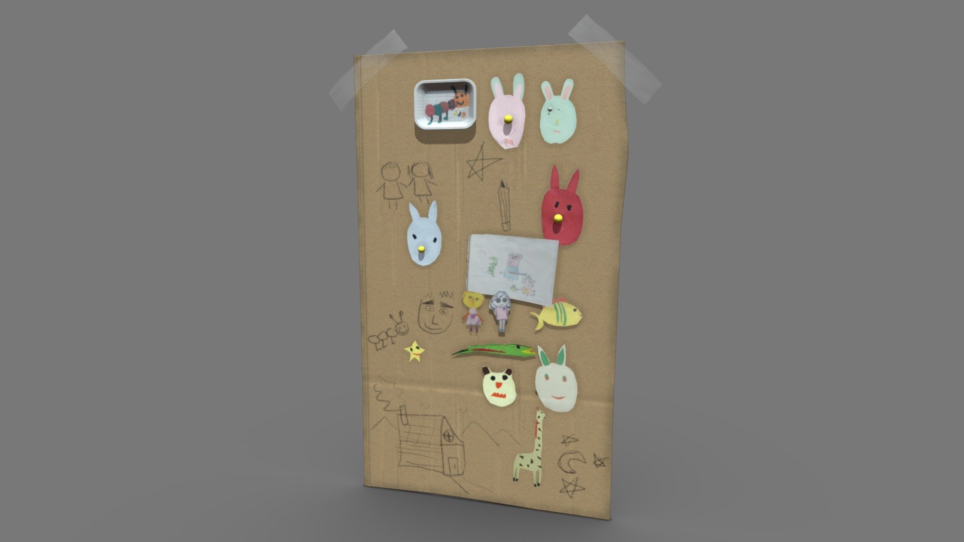 Cardboard Kids Draw - Buy Royalty Free 3D model by KloWorks [1883613 ...