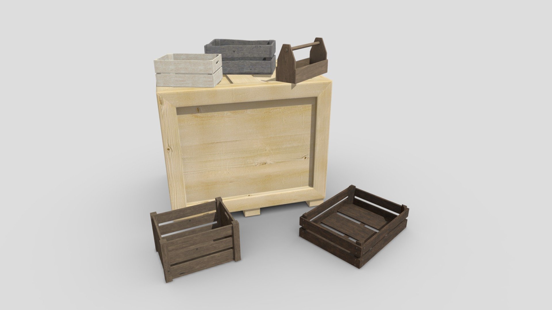 Crate Pack - Buy Royalty Free 3D model by plaggy [188b34a] - Sketchfab ...