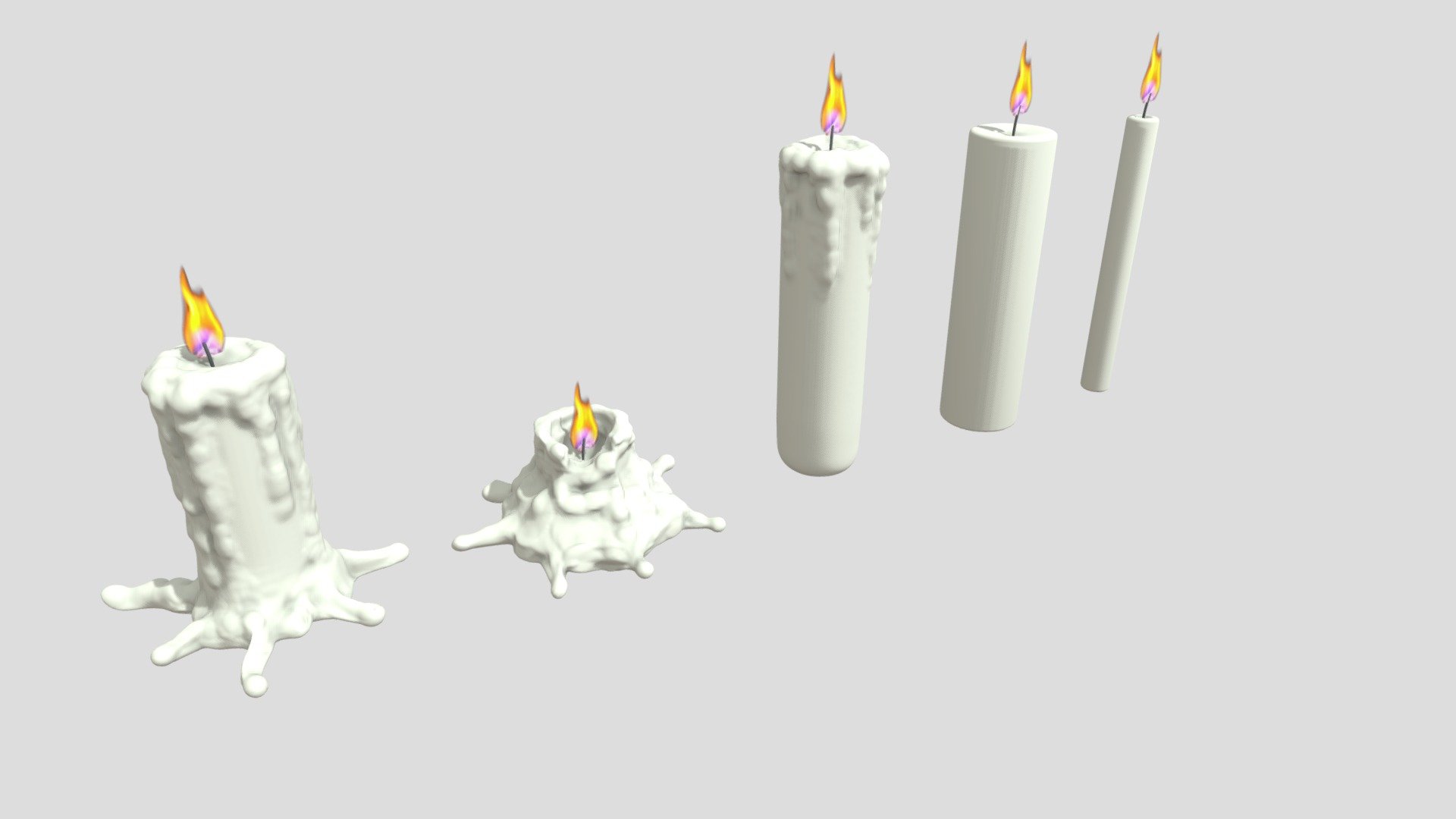 melted candles - 3D model by kopofx [1897274] - Sketchfab