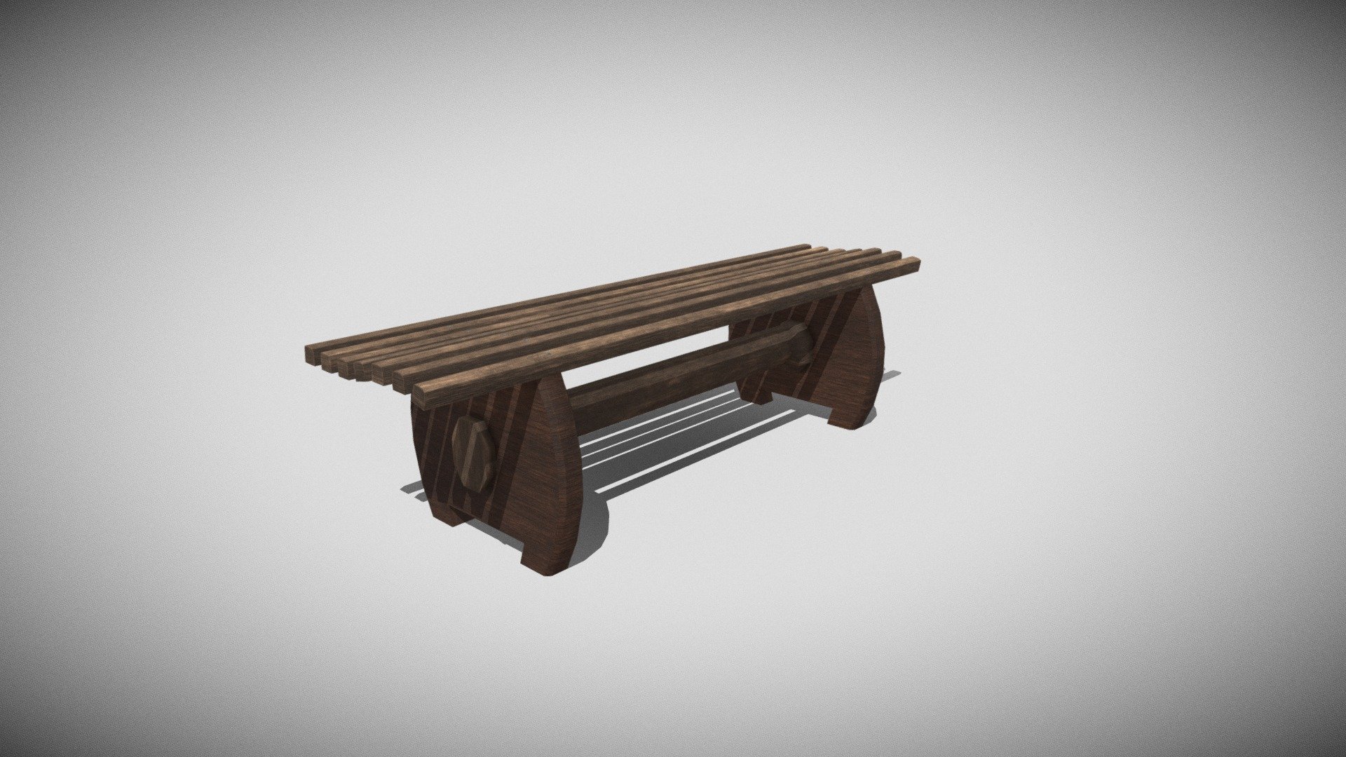 Wooden Bench Low-poly - 3D model by Maranono [18a101d] - Sketchfab