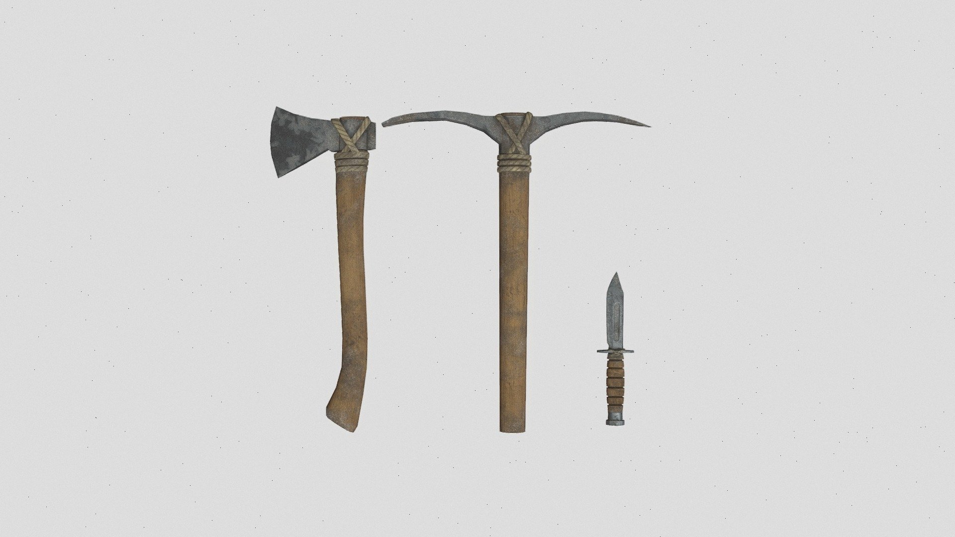 Low poly Knife, Pickaxe, and Axe Kit - Buy Royalty Free 3D model by ...