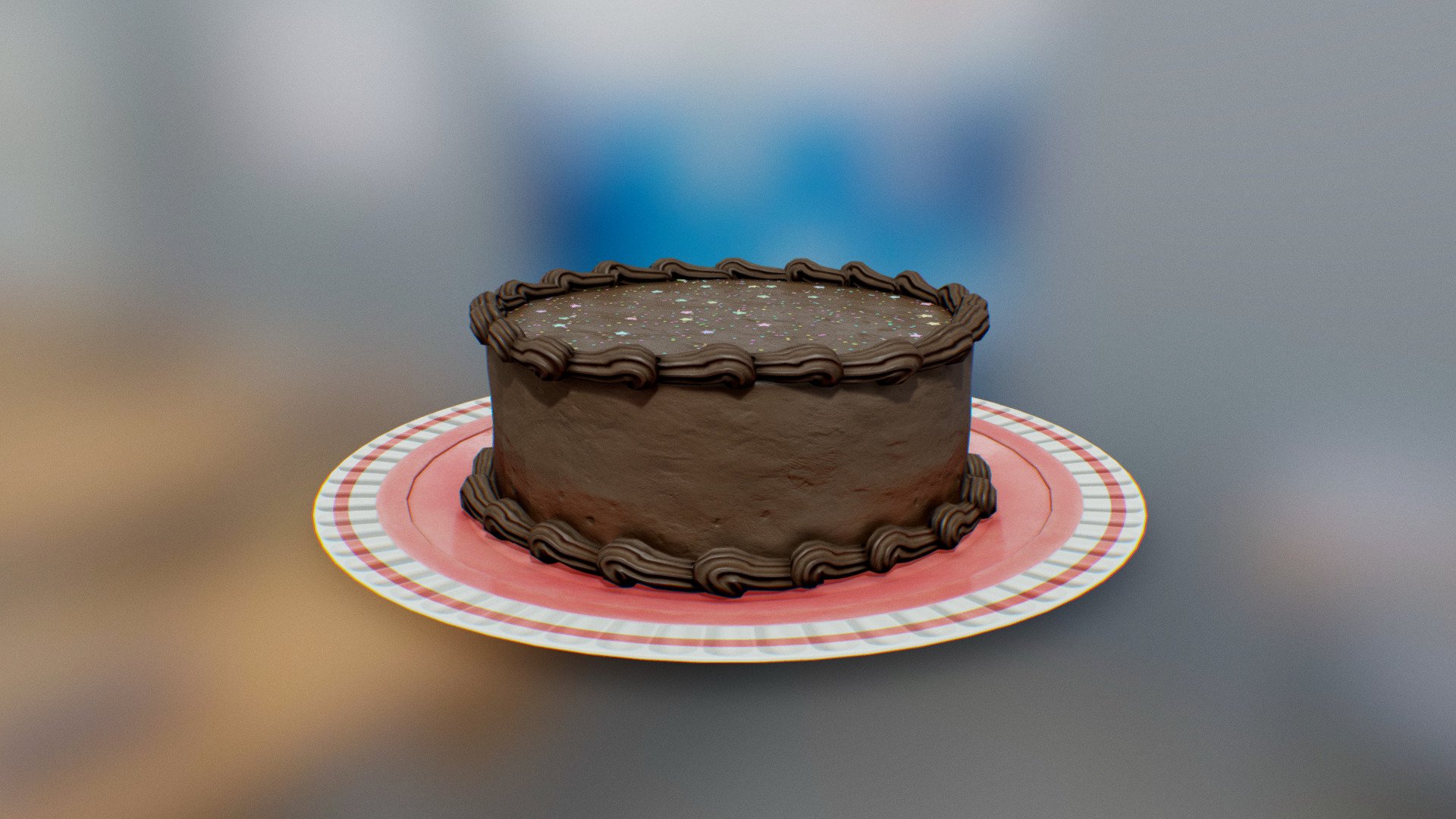 3December 2020 - Frosted Chocolate Cake - Download Free 3D model by ...