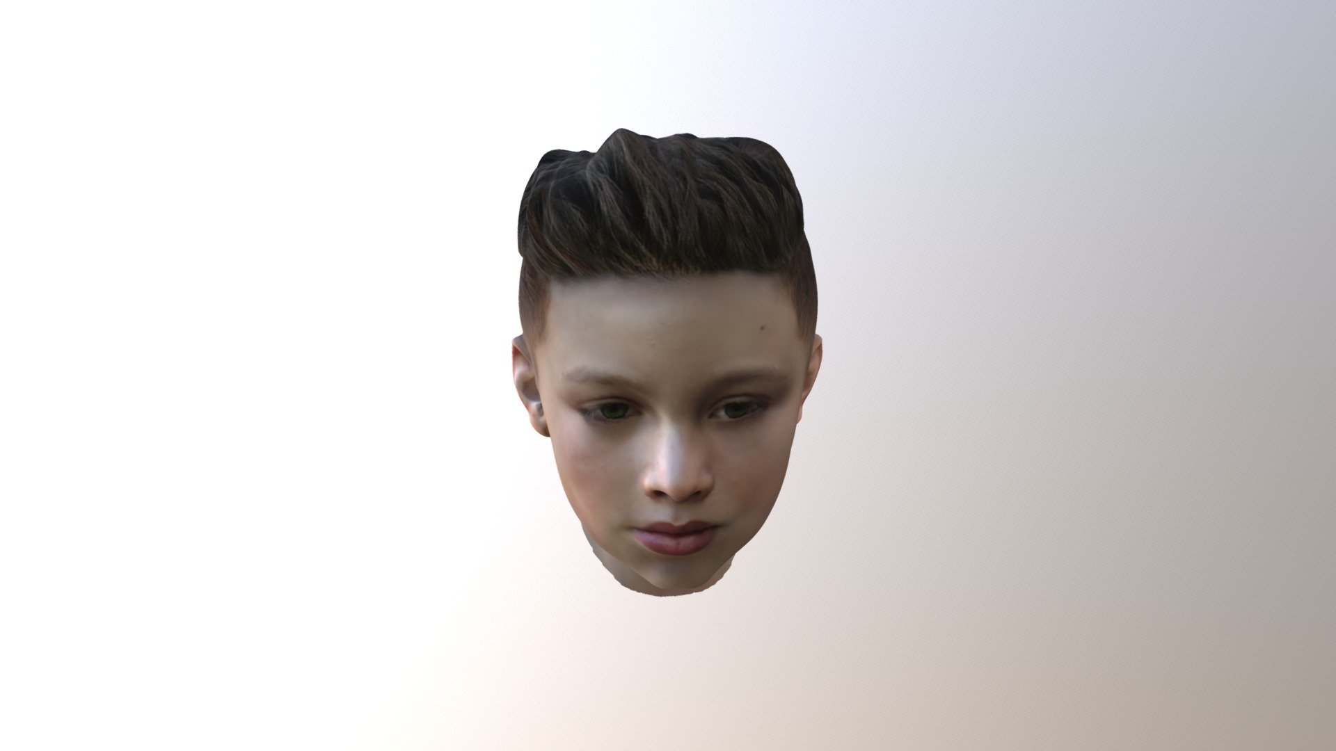 Spike Hair Green Eyes - 3D model by kenny1 [18ade68] - Sketchfab
