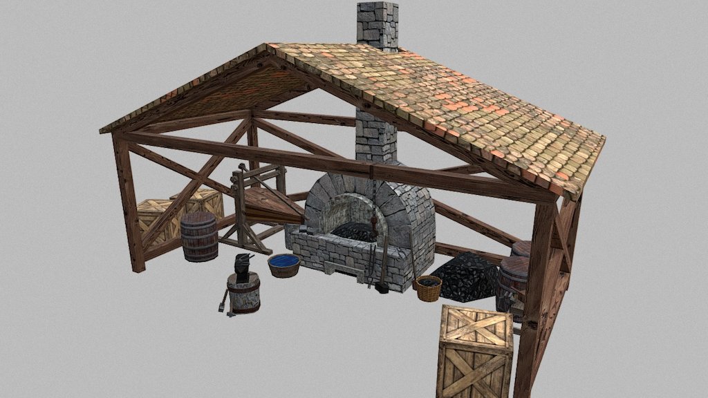 Low Poly Blacksmith Shop - 3D model by DreCorp [18b3919] - Sketchfab