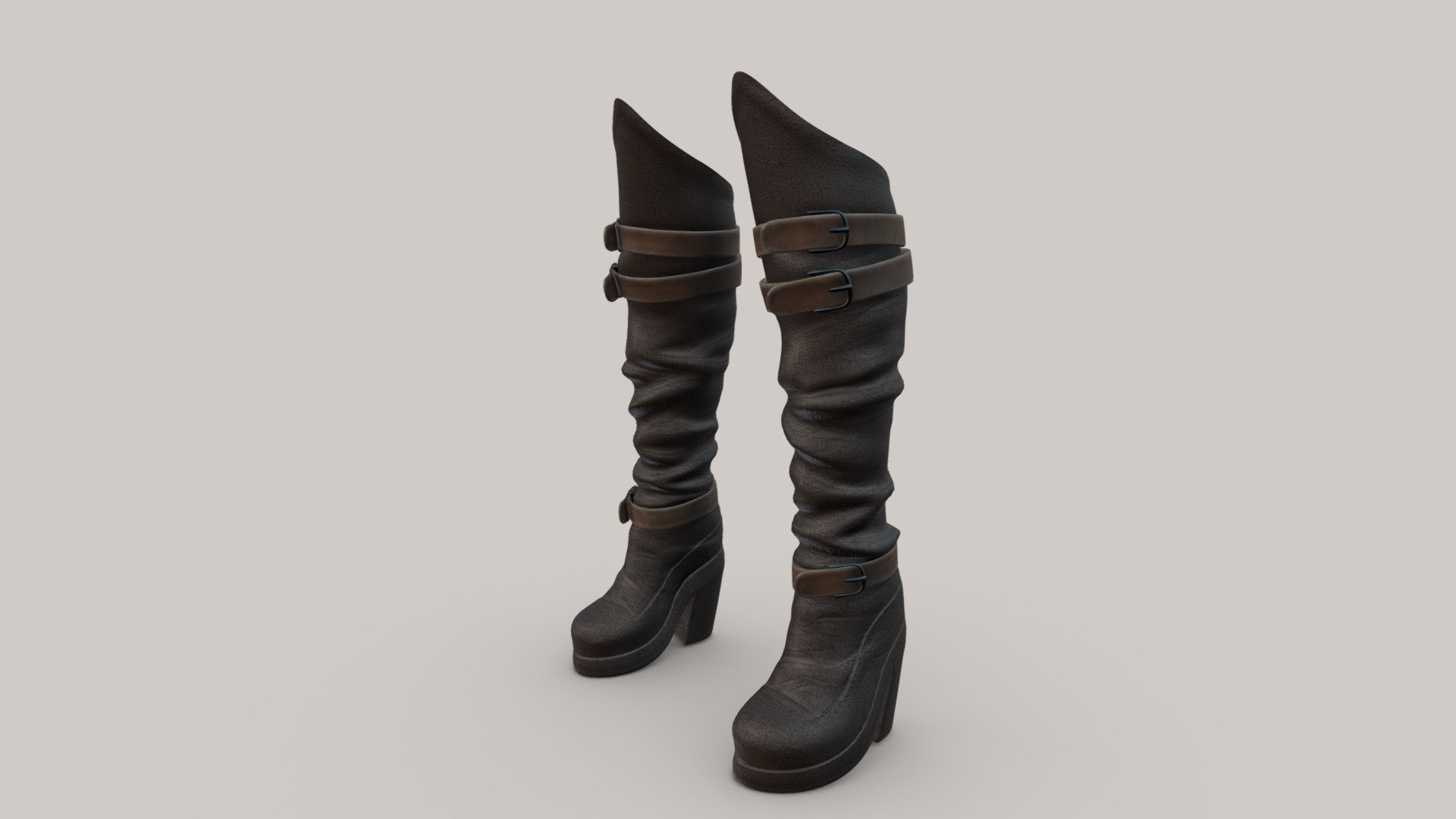 Female Thick Heels Fantasy Boots - Buy Royalty Free 3D model by 3dia ...