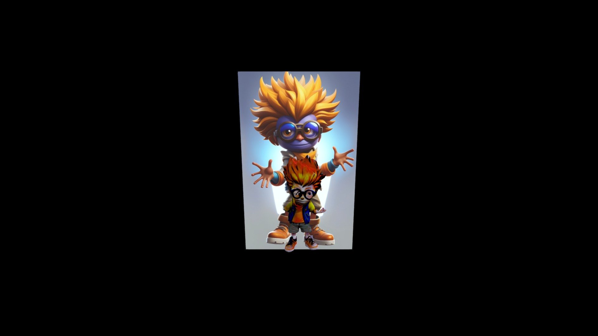 cartoon character of a boy with a scarf and gla - Download Free 3D ...
