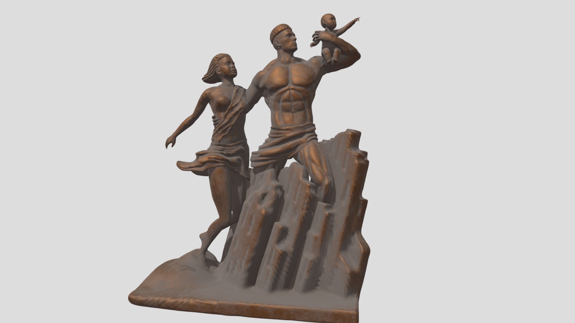 African Renaissance Monument Statue - Buy Royalty Free 3D model by ...
