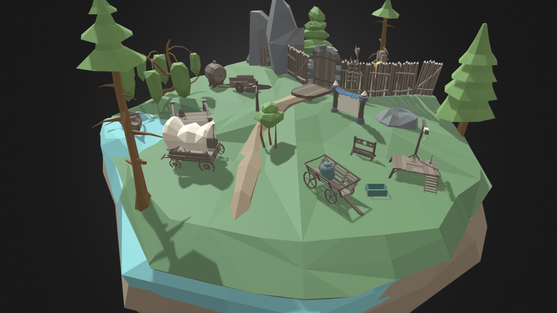 Environment Props 3D Low Poly - 3D model by craftpix_net [18d1e23 ...